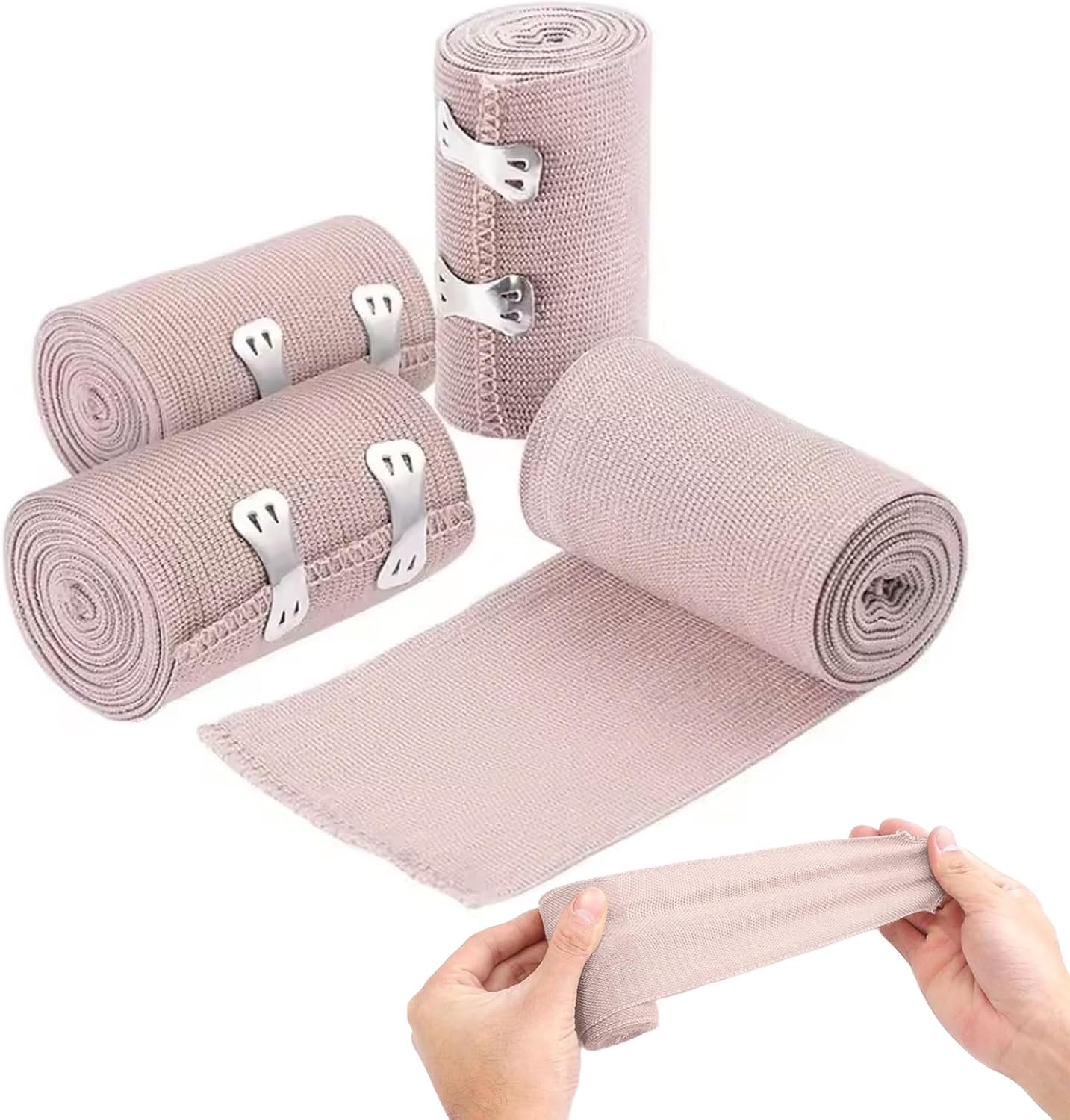MYTOAU 4 Pcs Elastic Bandage Wrap,Durable Compression Bandage with ...