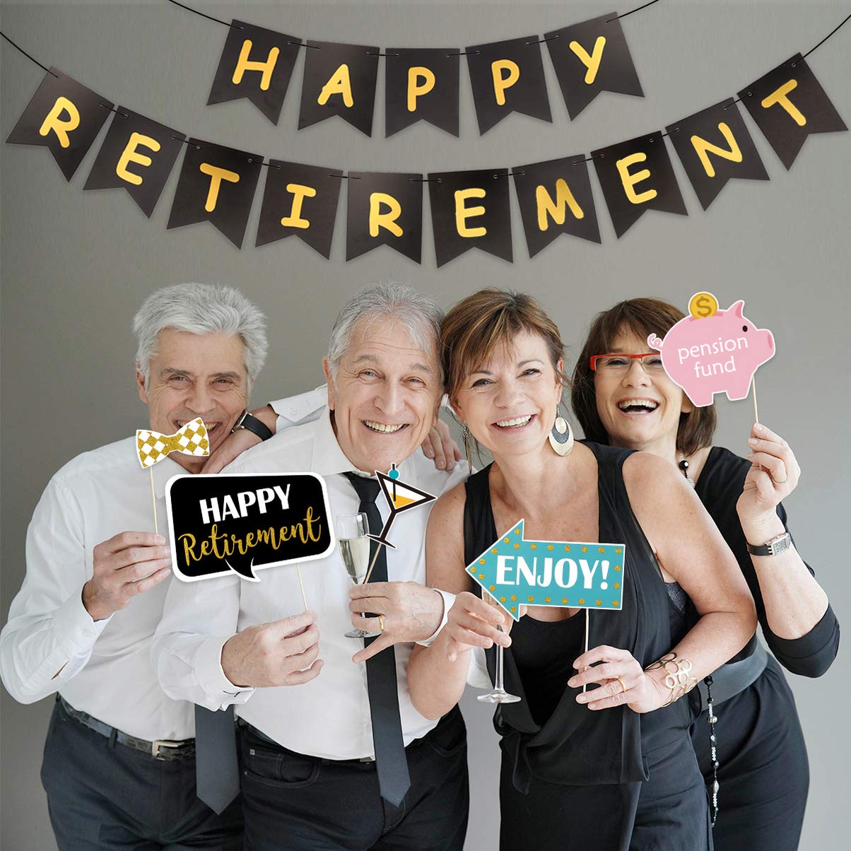 Retirement Photo Booth Props Retirement Party Supplies Happy Retirement ...