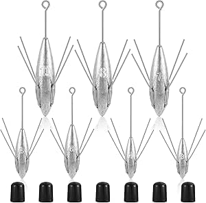 Amazon.com : Sotiff 7 Pcs Sputnik Sinkers Surf Fishing Long Tail ...