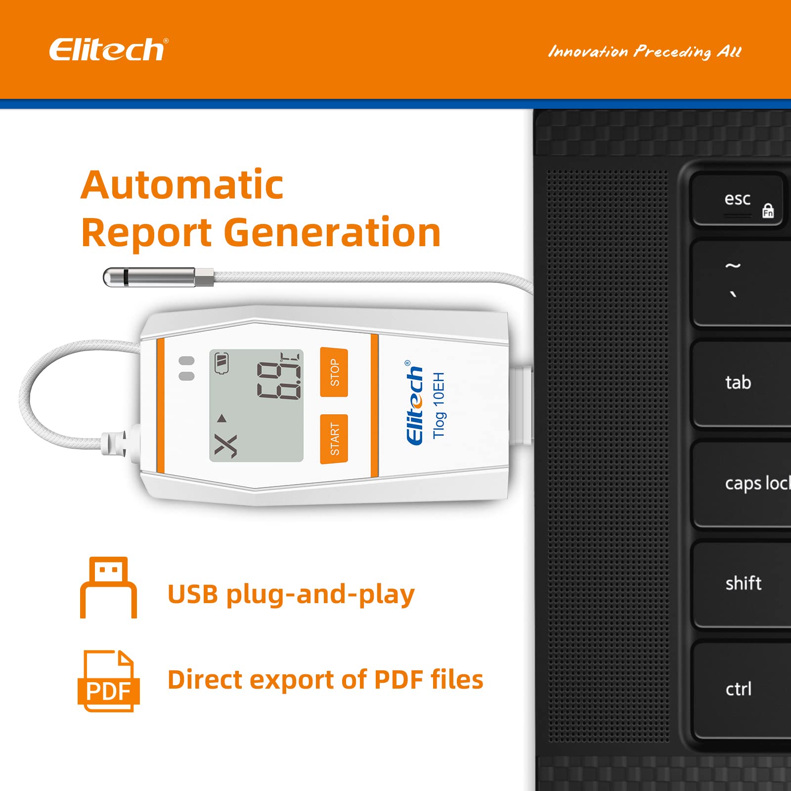 Snapklik.com : Elitech Tlog 10EH Digital Temperature Data Logger Reusable Temperature Recorder ...