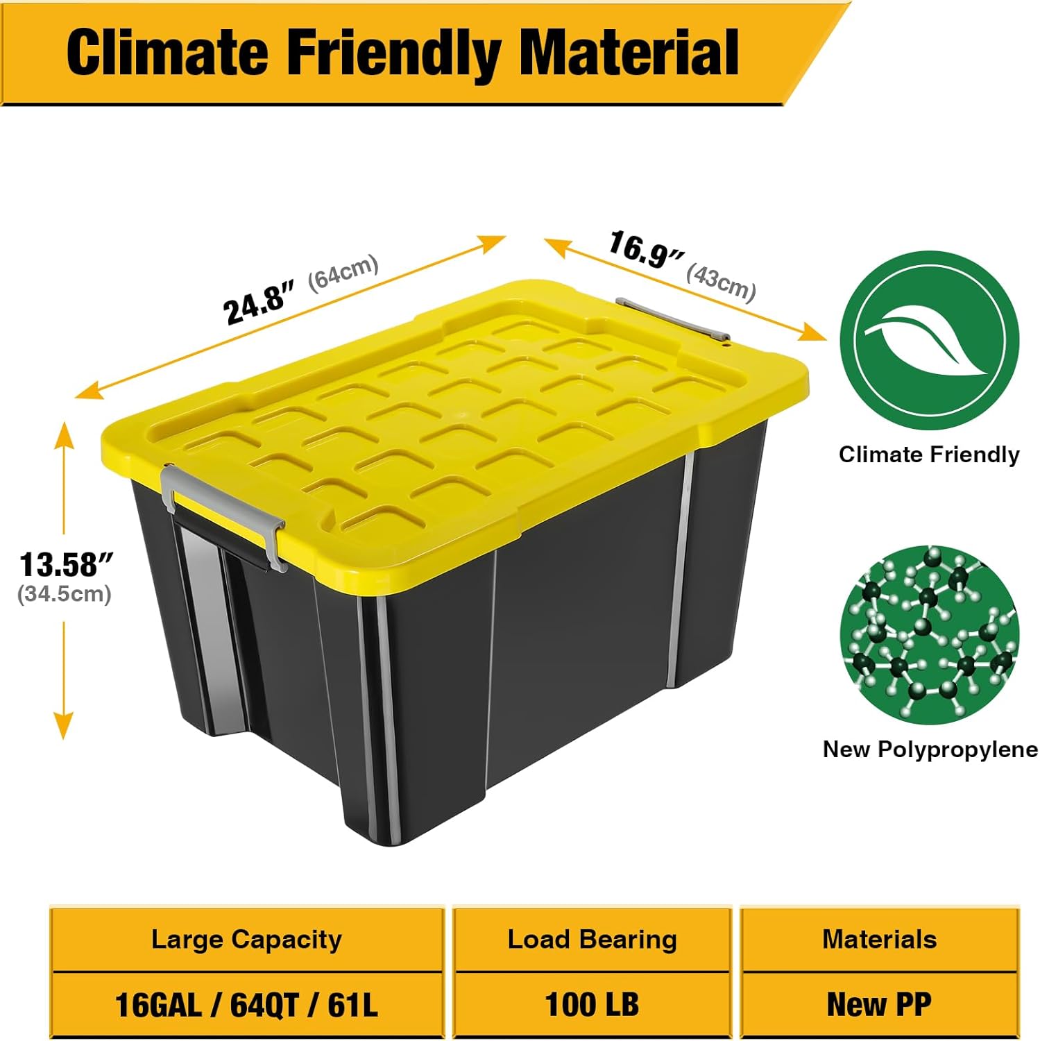 V12 – Contenedores de almacenamiento resistentes de 16 galones con ...