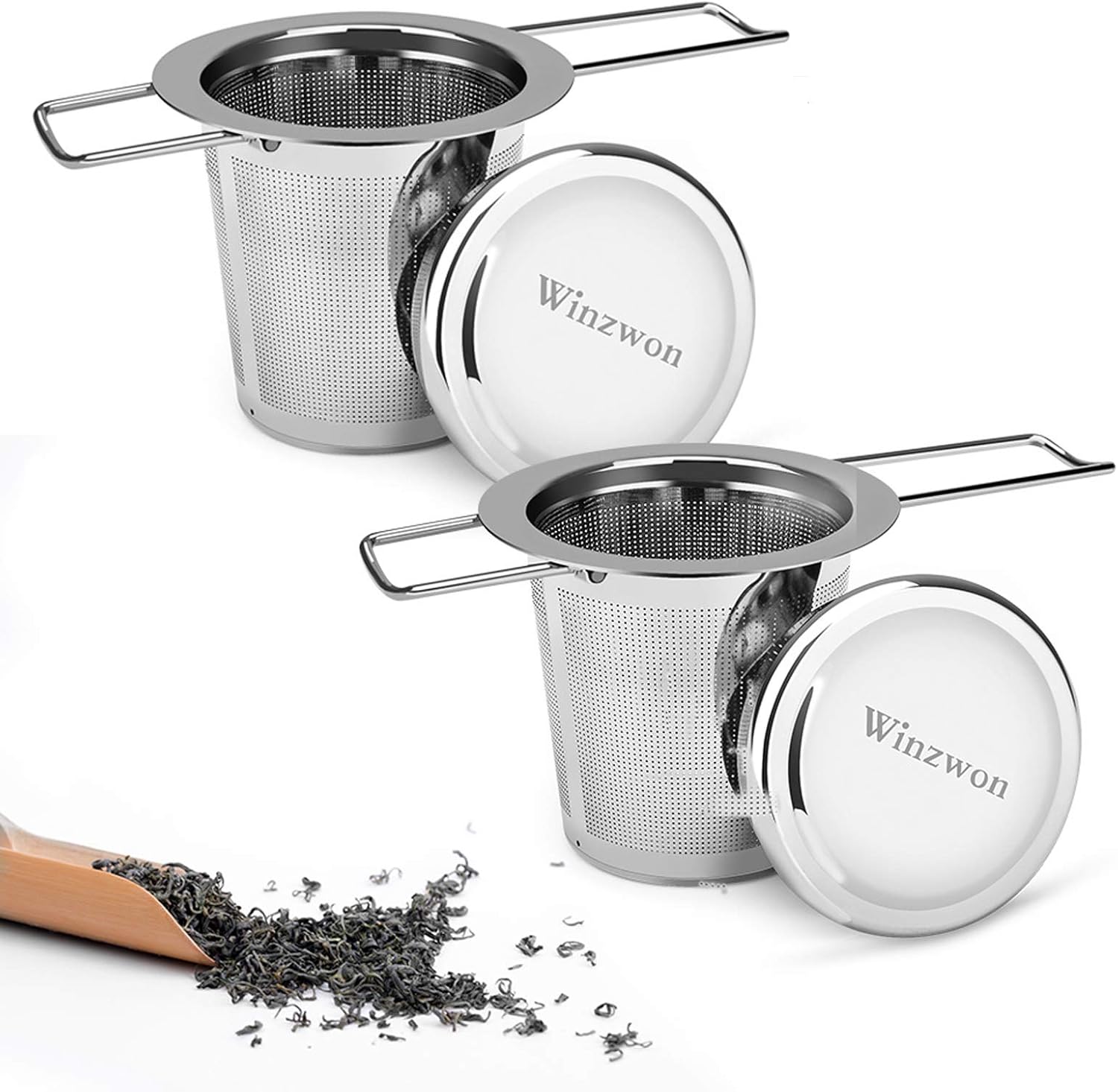 Winzwon Infusore tè, Infusore per Tisane con Coperchio,Colino per ...