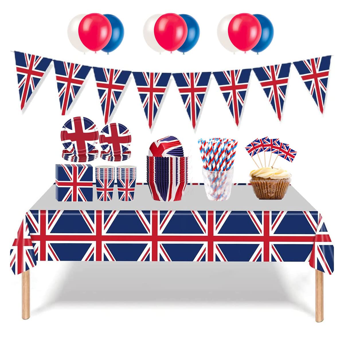 Pai Sence 340 PCS Union Jack Tableware Set 2024 Britain's National Day ...