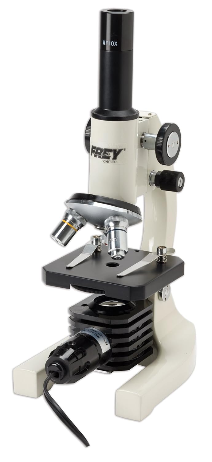 Amazon.com: Frey Scientific Compact Student Microscope, 4X, 10X, 40XR ...