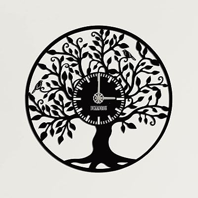 Amazon.com: Personalized Family Tree of Life Metal Wall Clock - Custom Last Name Engraved Wall ...