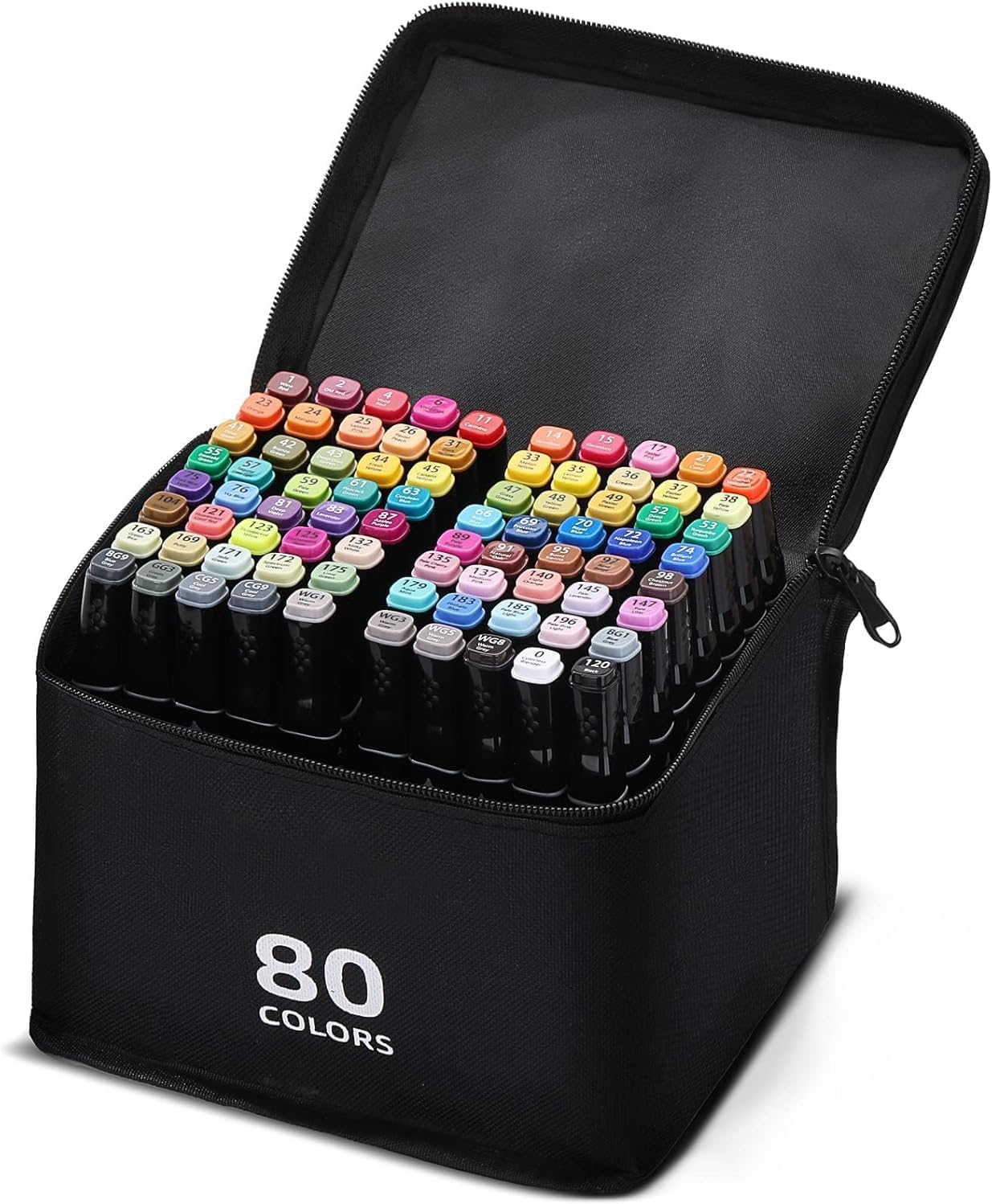 SKY-TOUCH 80 Colored Graphic pen,Alcohol Markers,Twin Tip Marker Set ...