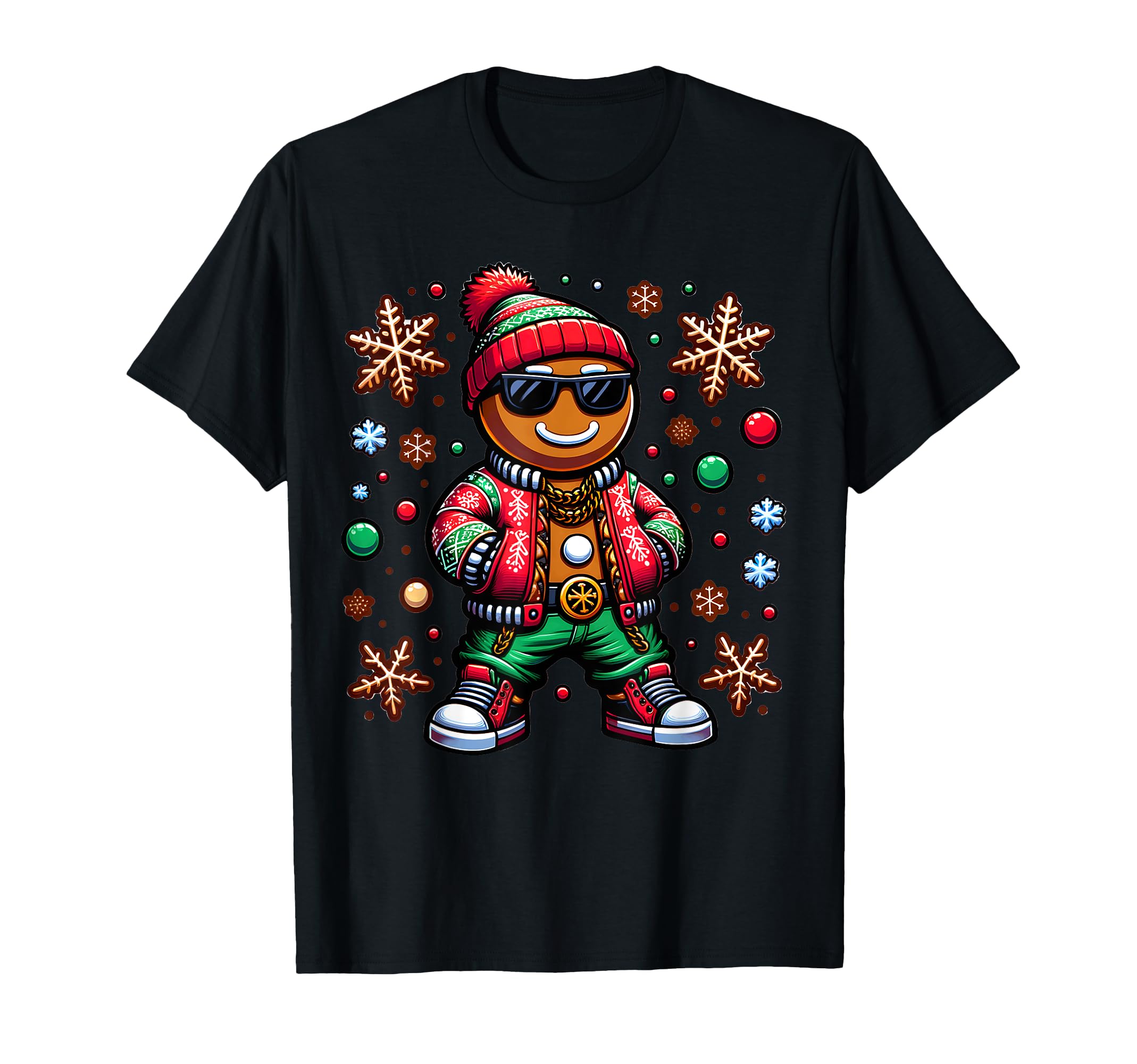 Amazon.com: Hip Hop Gingerbread Man X-Mas Funny Christmas Mens Boys T ...
