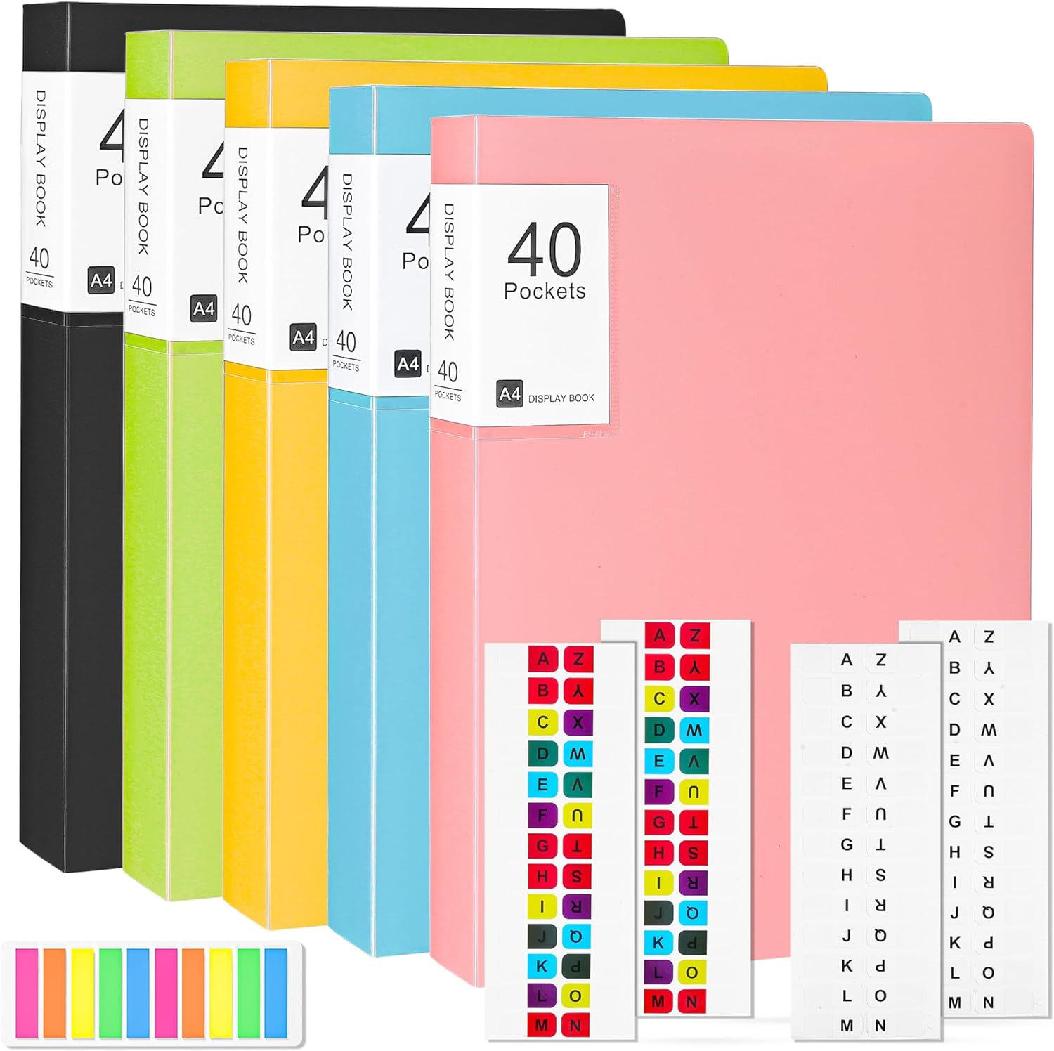 【Upgraded】 A4 Display Folder,5 Pack 40 Pockets A4 Display Book with ...