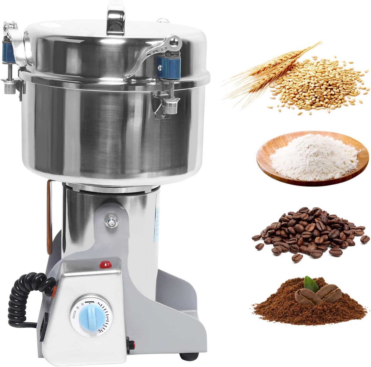 Amazon.com: Grain Mill Grinder, Electric Grain Mill, 2500g Commercial ...