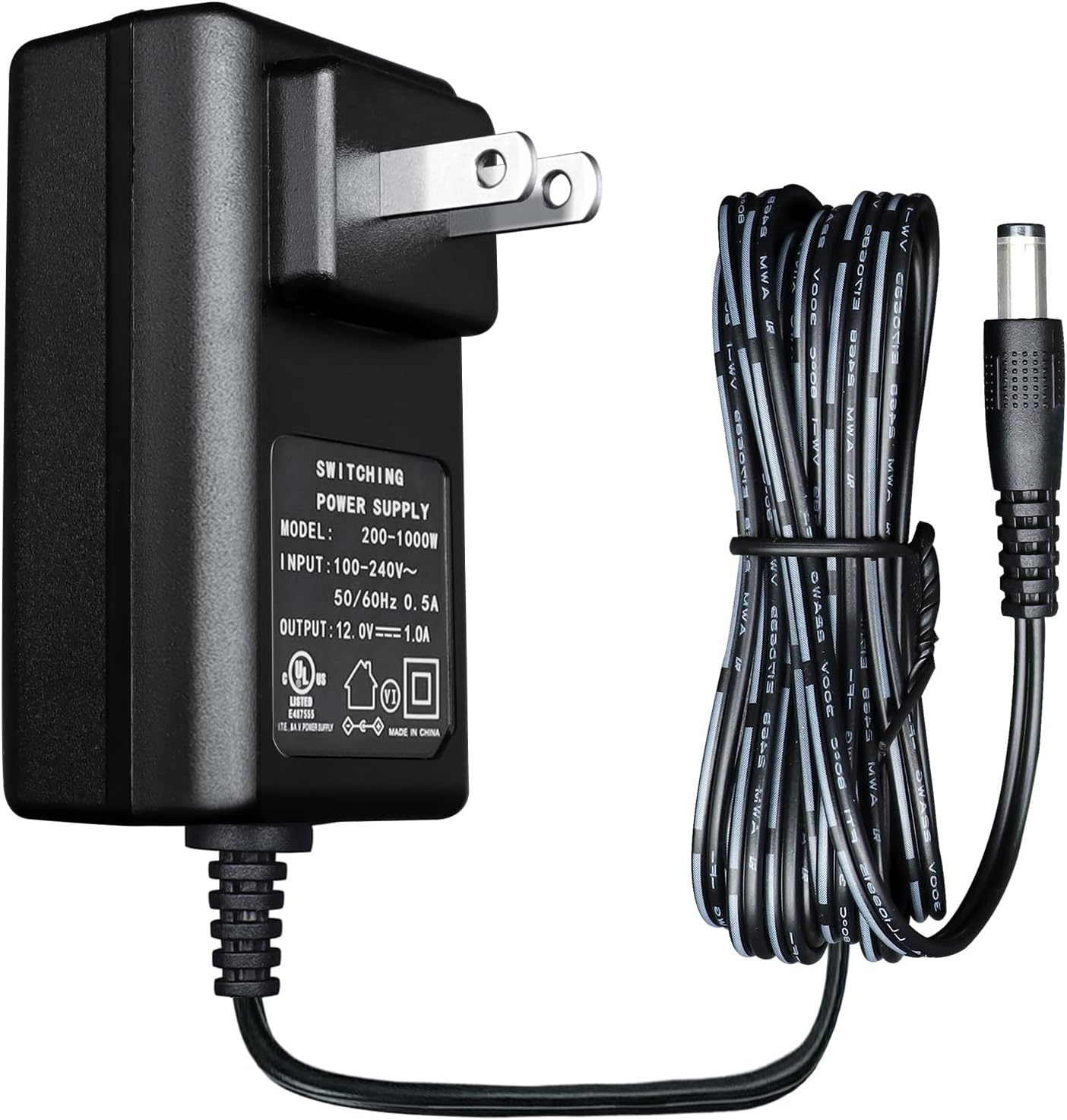 Amazon.com : 12V 1A Power Supply 12W AC Adapter, 100-240V 50-60Hz AC to ...