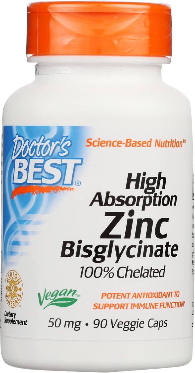 Amazon.com: Doctor's Best Zinc Bisglycinate High Absorption 100% ...