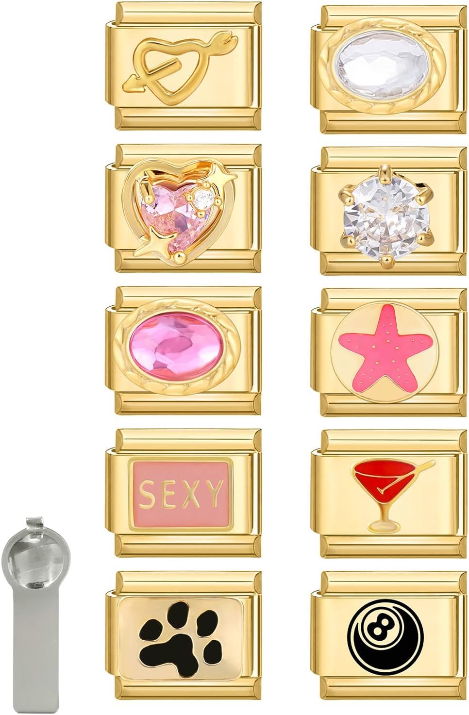 Amazon.com: ITingstere Italian Charms - Assorted 10pcs Gold Modular ...
