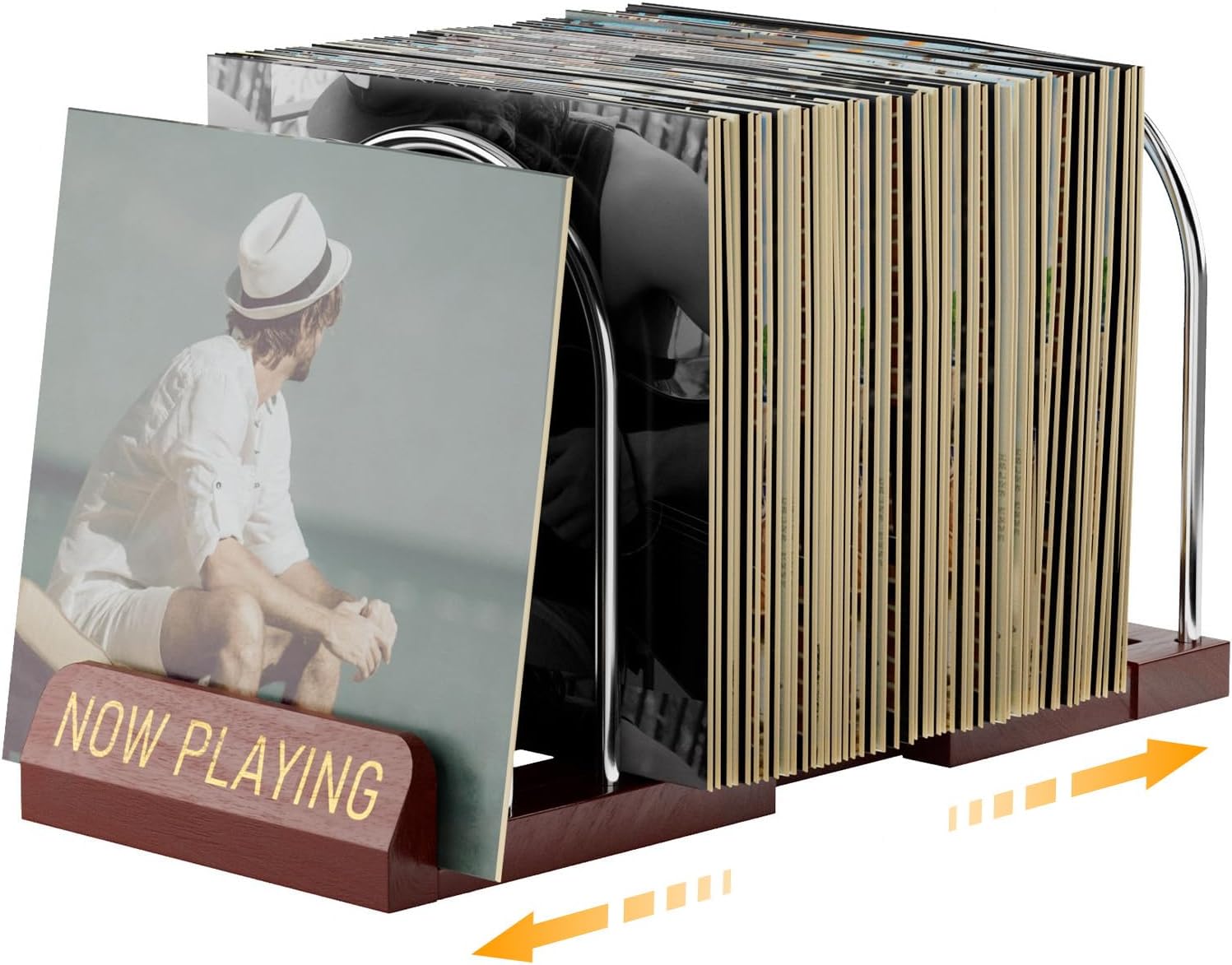 BS-VOG Vinyl Record Storage Stand, Expandable Record Holder for 30-70 ...