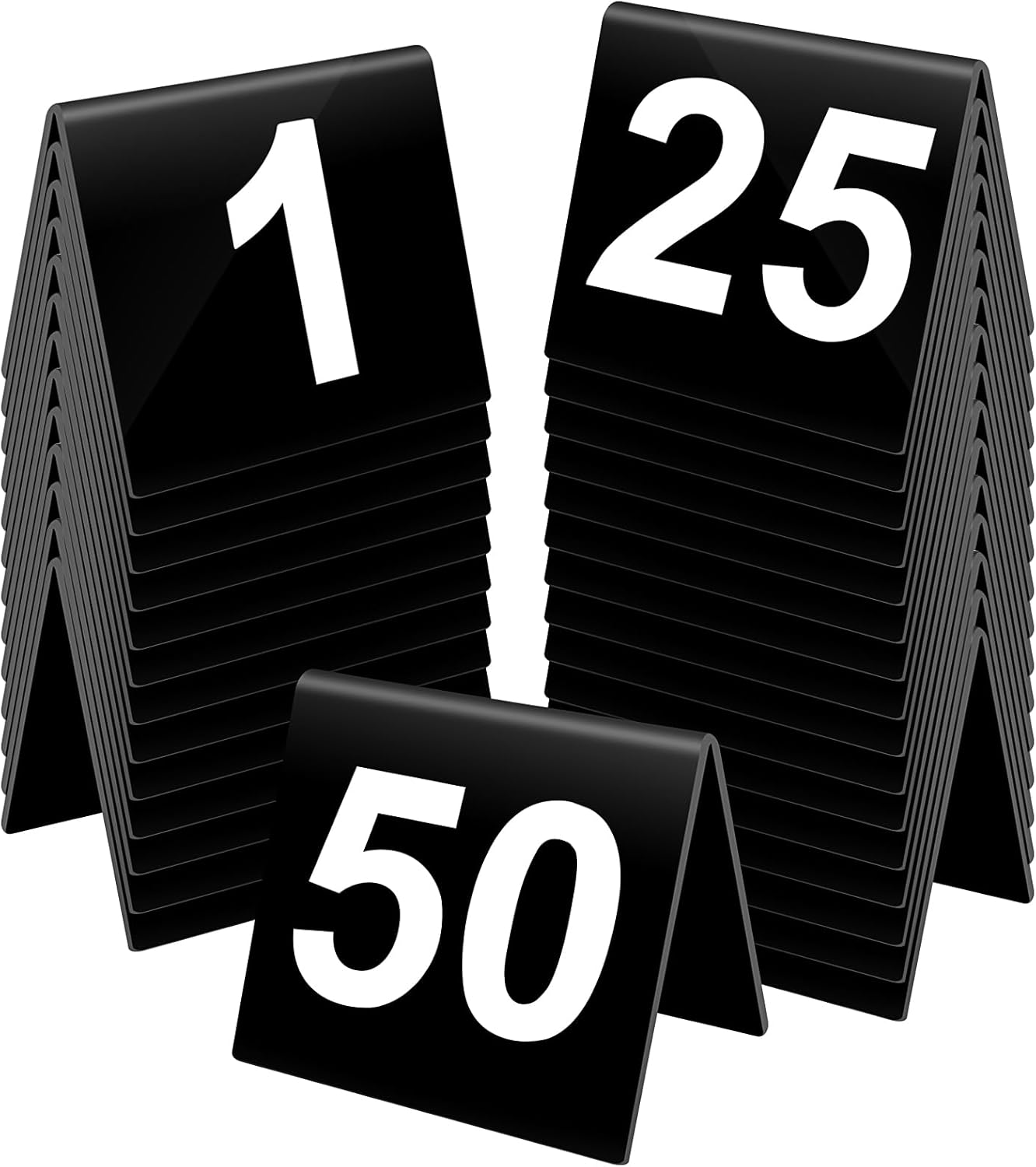 Restaurant Table Numbers 1-50, Acrylic Double Side Numbered Table Tents ...