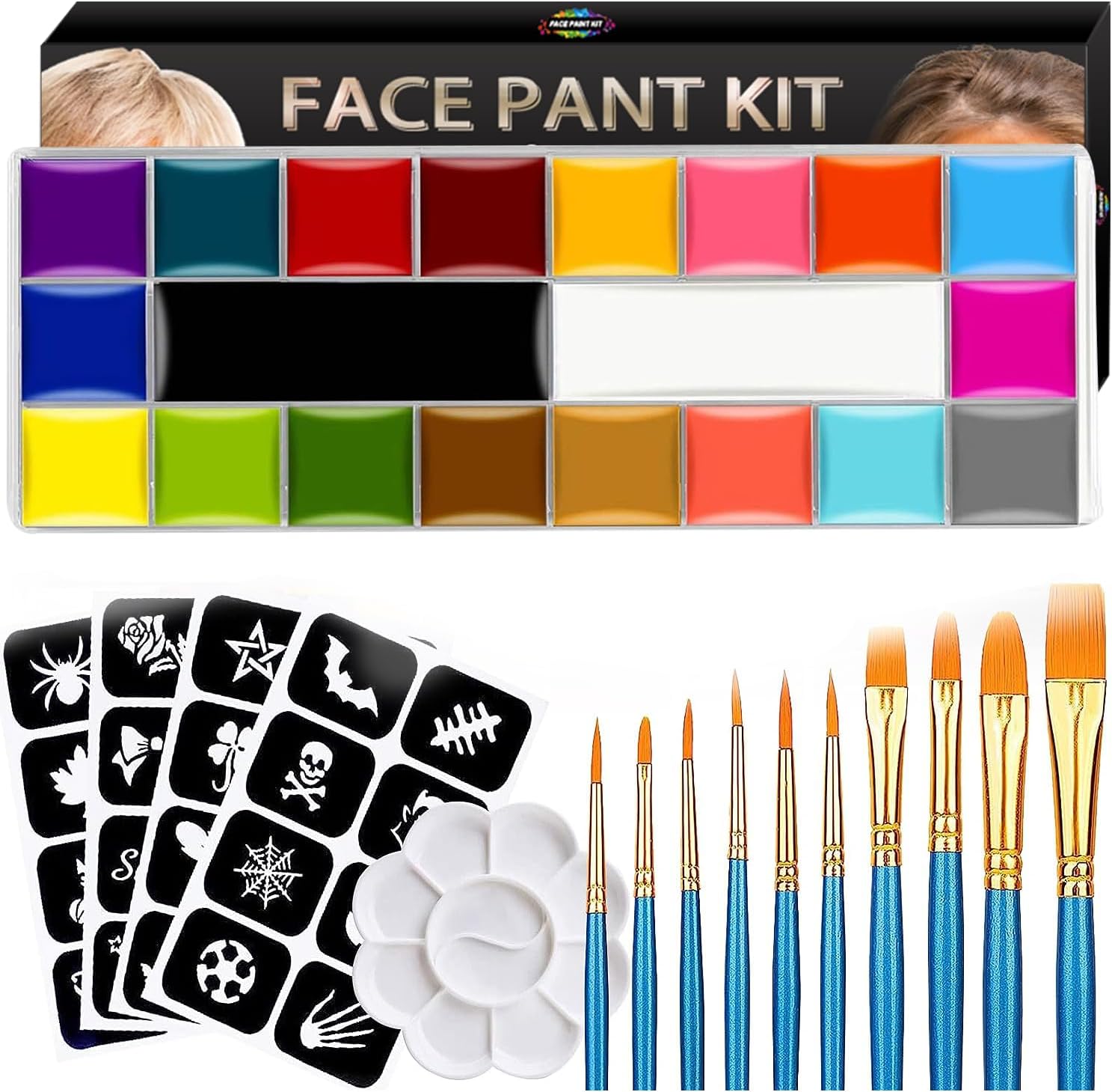 Amazon.com: Face Painting kit for kids, 24 Color Washable Face Painting ...