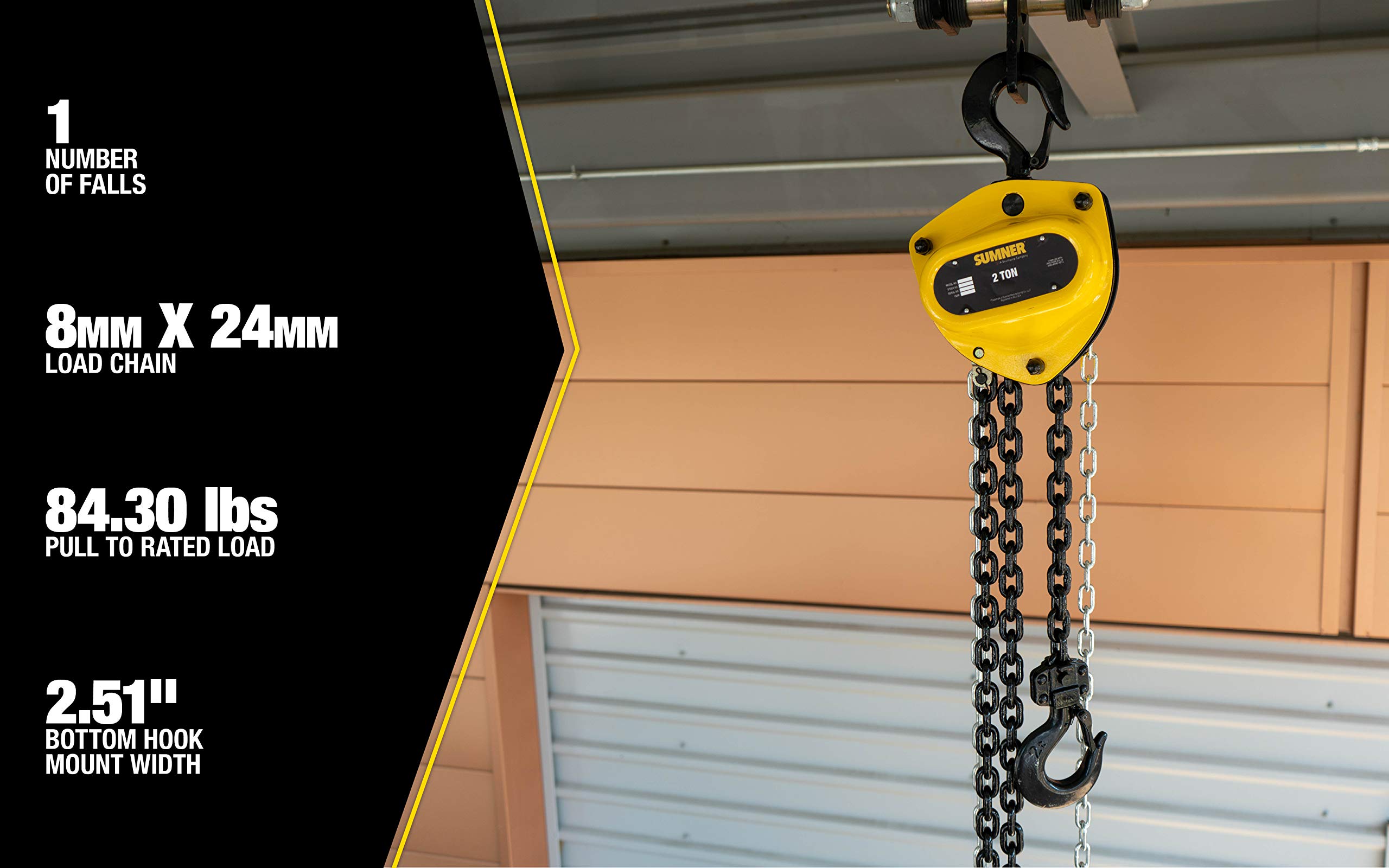 Sumner Southwire SUMNER 2 Ton Chain Hoist with 20 ft. Chain Fall