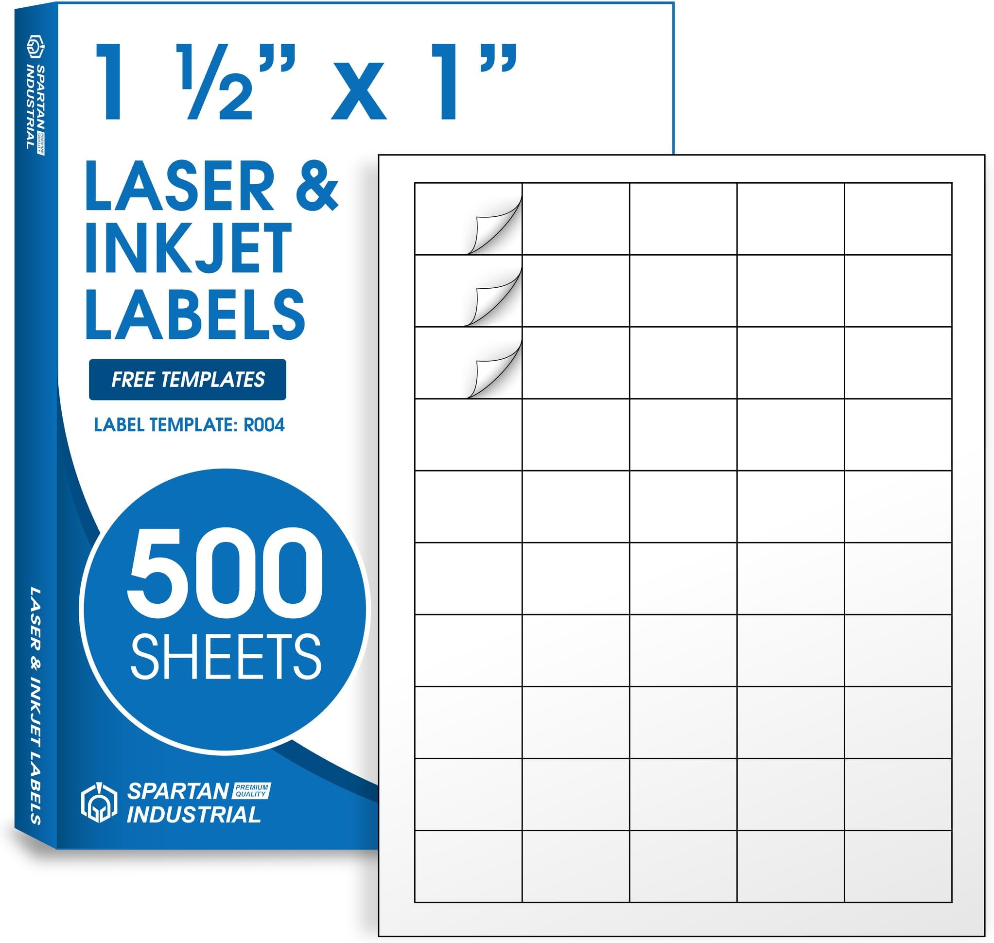 Amazon.com : Spartan Industrial Printable Laser and Inkjet Labels - 1 1/2" X 1" White Small ...