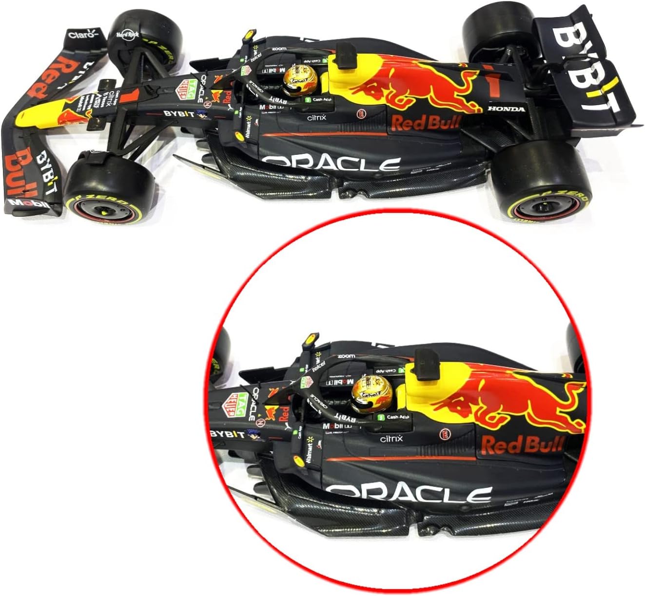 HTLNUZD Bburago 1/24 2023 Nuevo F1 RB18 #1 para Verstappen Champion Racing compatible con Red ...