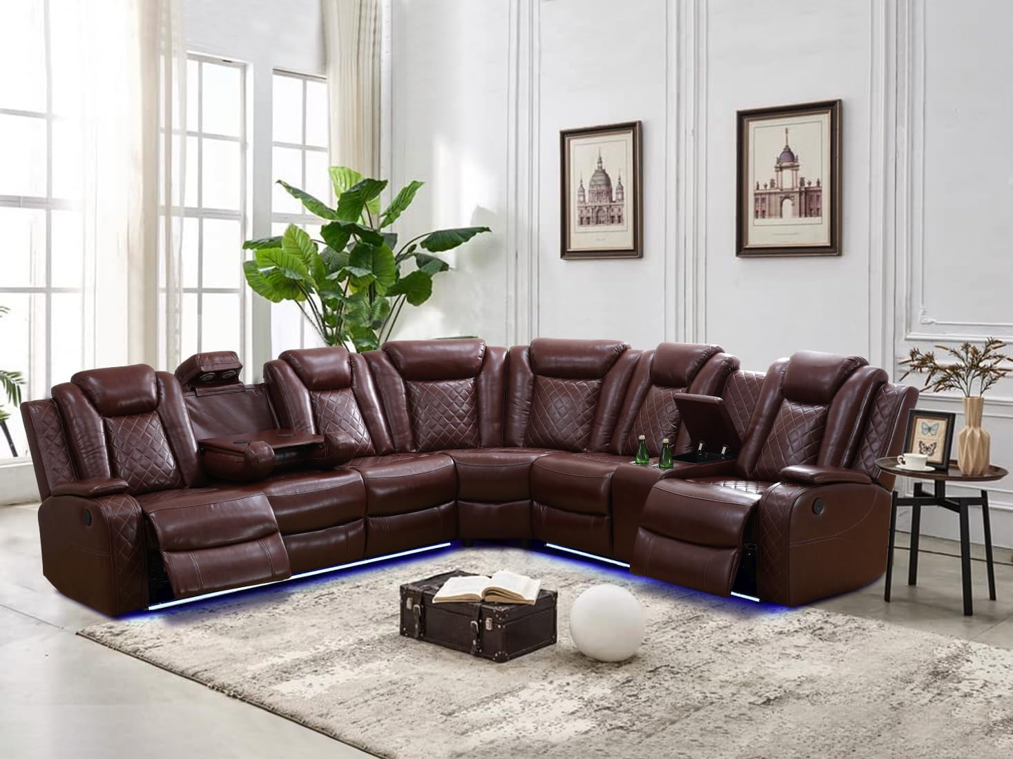 Amazon.com: Dekmxas Power Reclining Sectional Sofa Set, Living Room Set ...