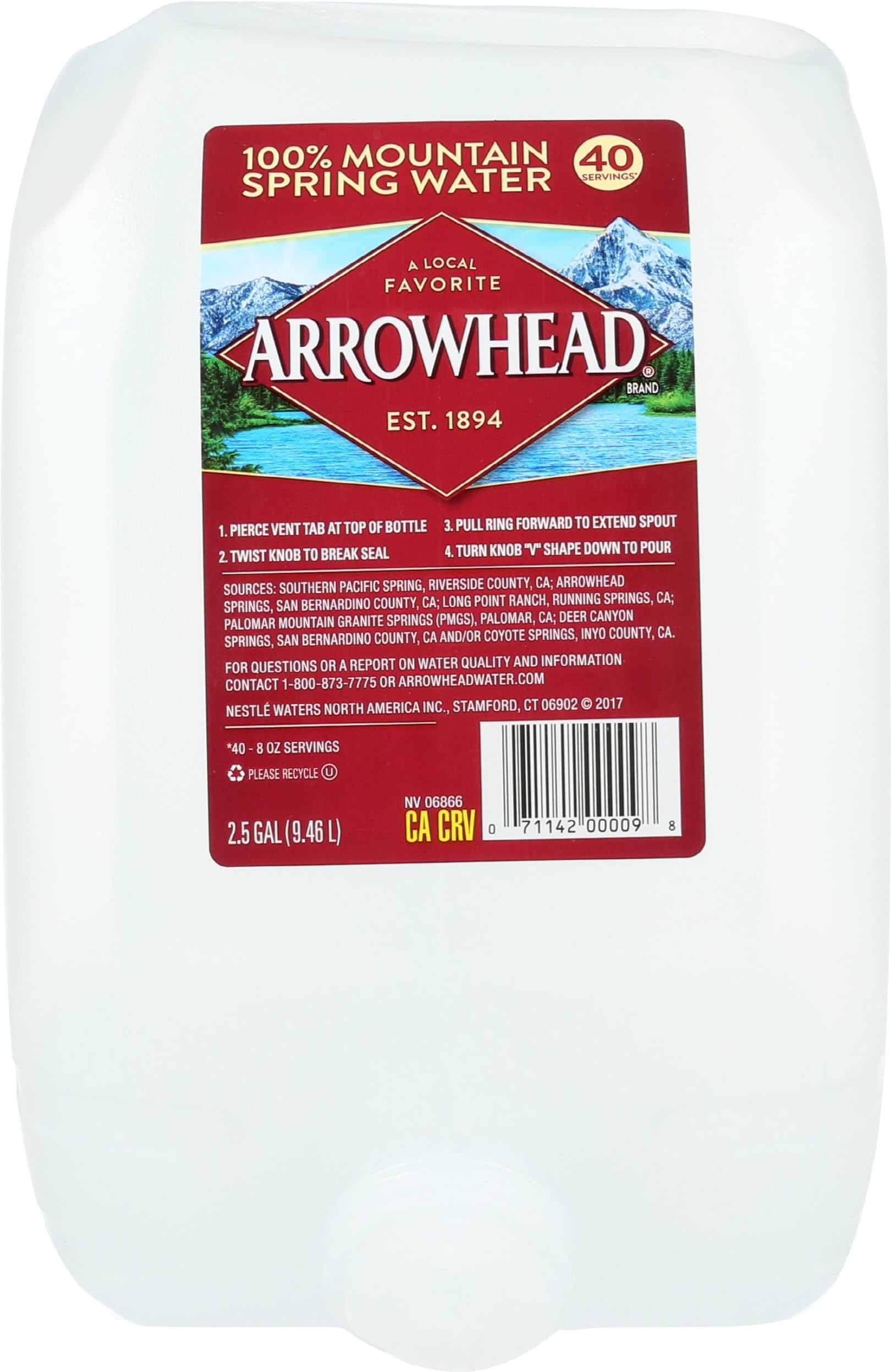 Amazon.com: ARROWHEAD WATER Spring Water, 320 FZ : Grocery & Gourmet Food