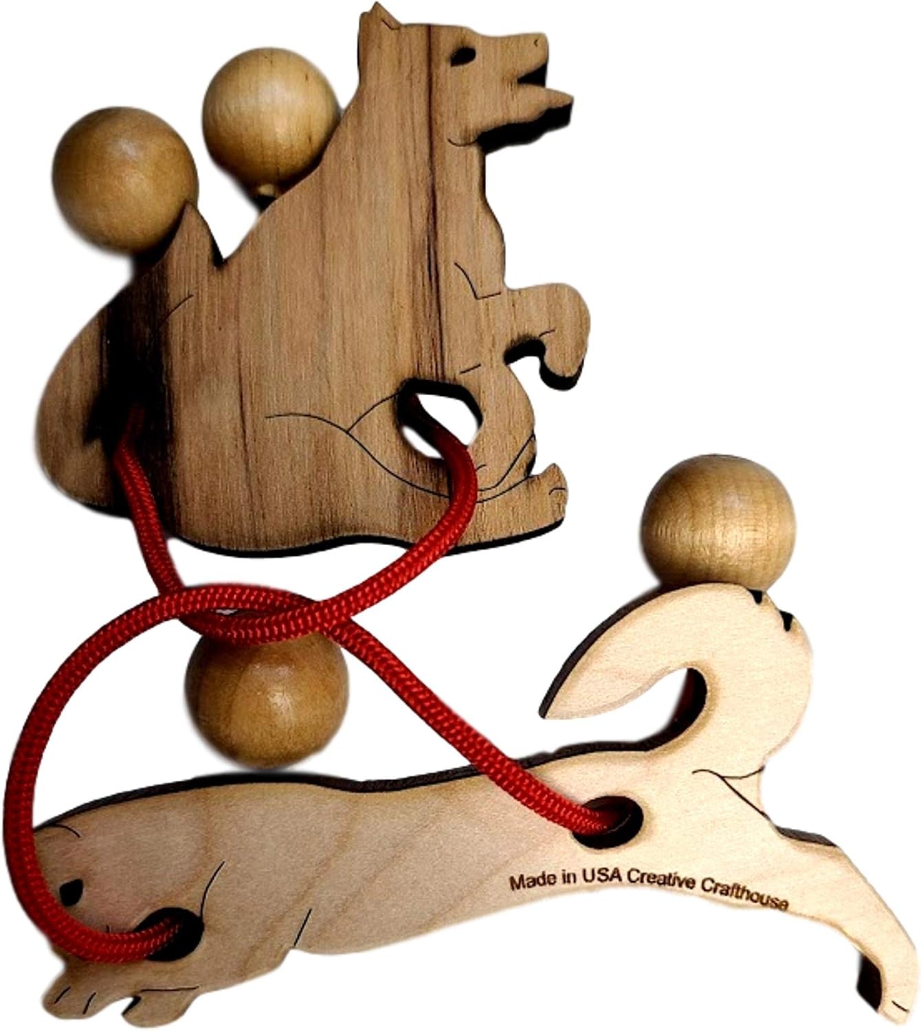 Amazon.com: Double Trouble String Puzzle - Cat and Dog Model - Brain ...