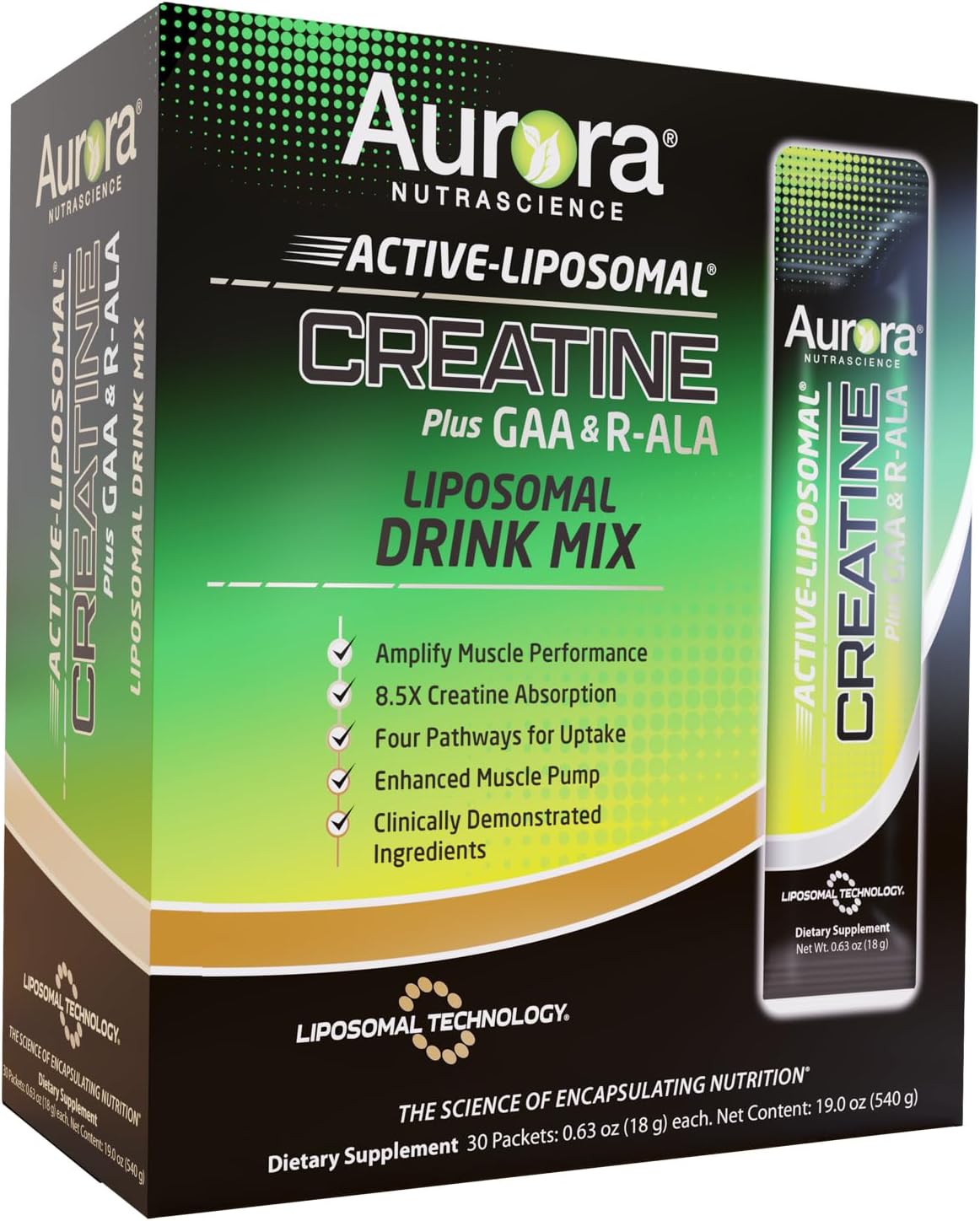 Amazon.com: Aurora Nutrascience, Active-Liposomal Creatine + GAA & R ...