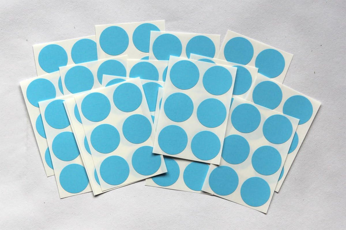 100 Light Blue Round Stickers - Sticky Coloured Self Adhesive Labels ...