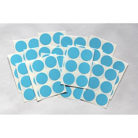 100 Light Blue Round Stickers - Sticky Coloured Self Adhesive Labels ...