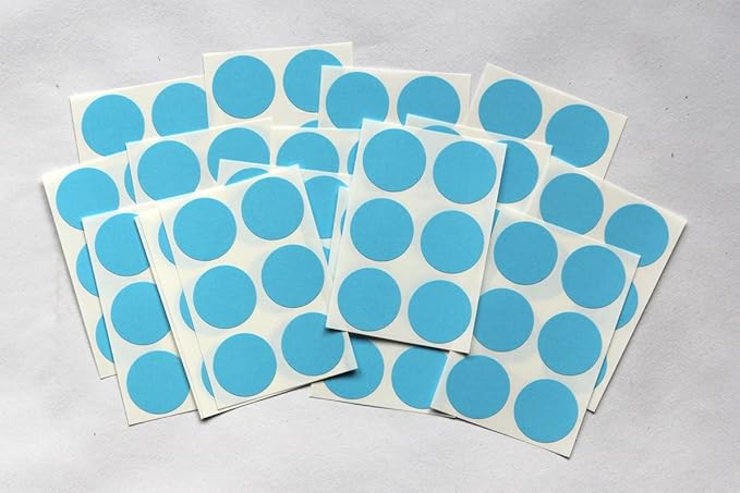 100 Light Blue Round Stickers - Sticky Coloured Self Adhesive Labels ...