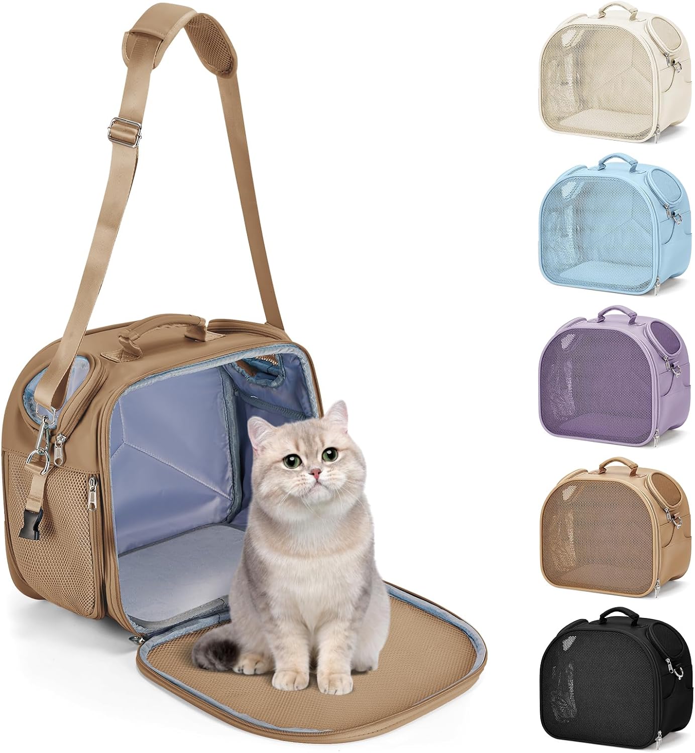 Pet Carrier for Medium Cats Small Dogs, Soft-Sided Portable Cat Carrier ...
