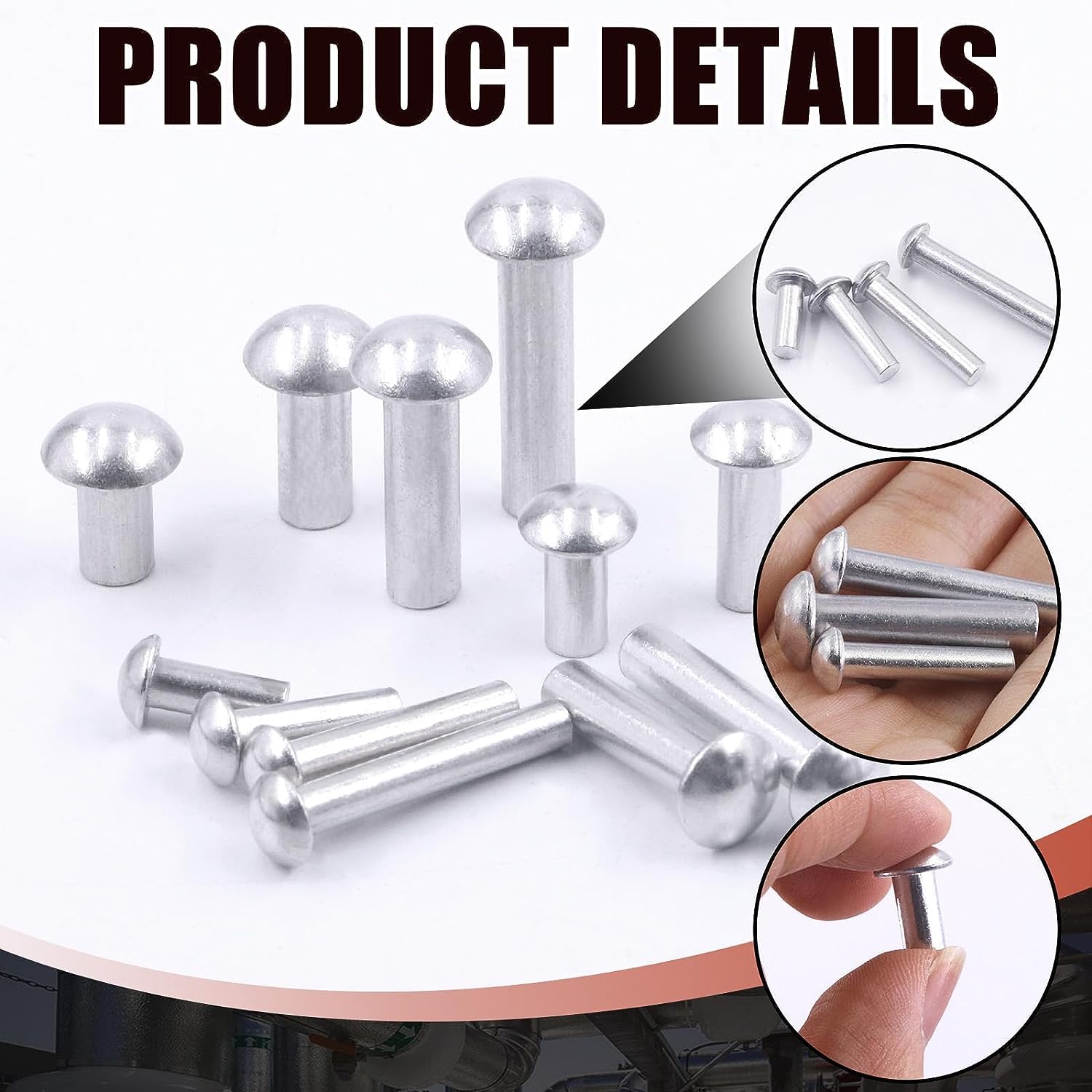 3/16 Inch Solid Rivets 3/16 X 3/4 Inch Solid Steel Round Head Rivets ...