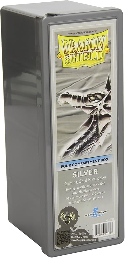 Amazon.com: Dragon Shield Storage Box: 4 Compartments Card Game, Silver ...