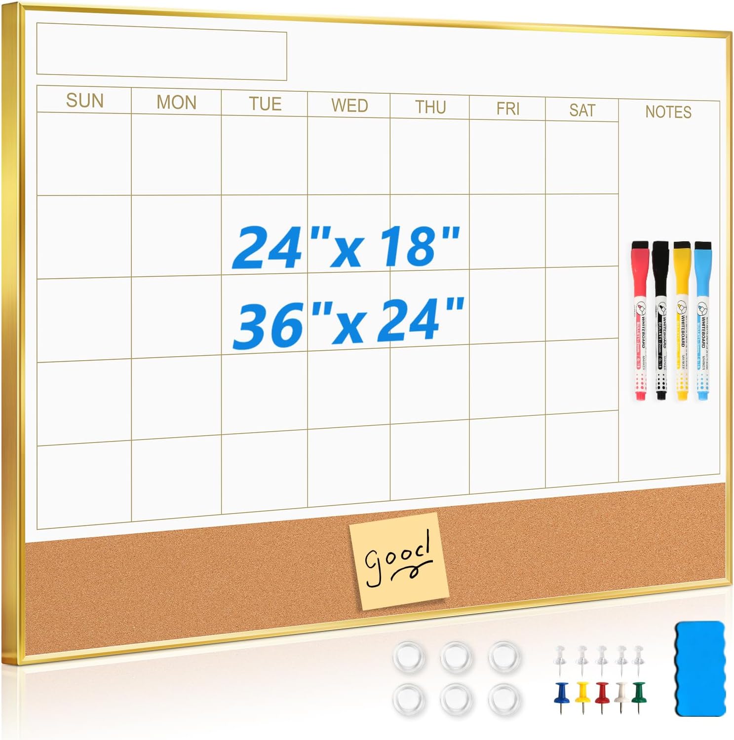 Amazon.com : QUEENLINK Calendar Whiteboard for Wall - 24'' x 18 ...