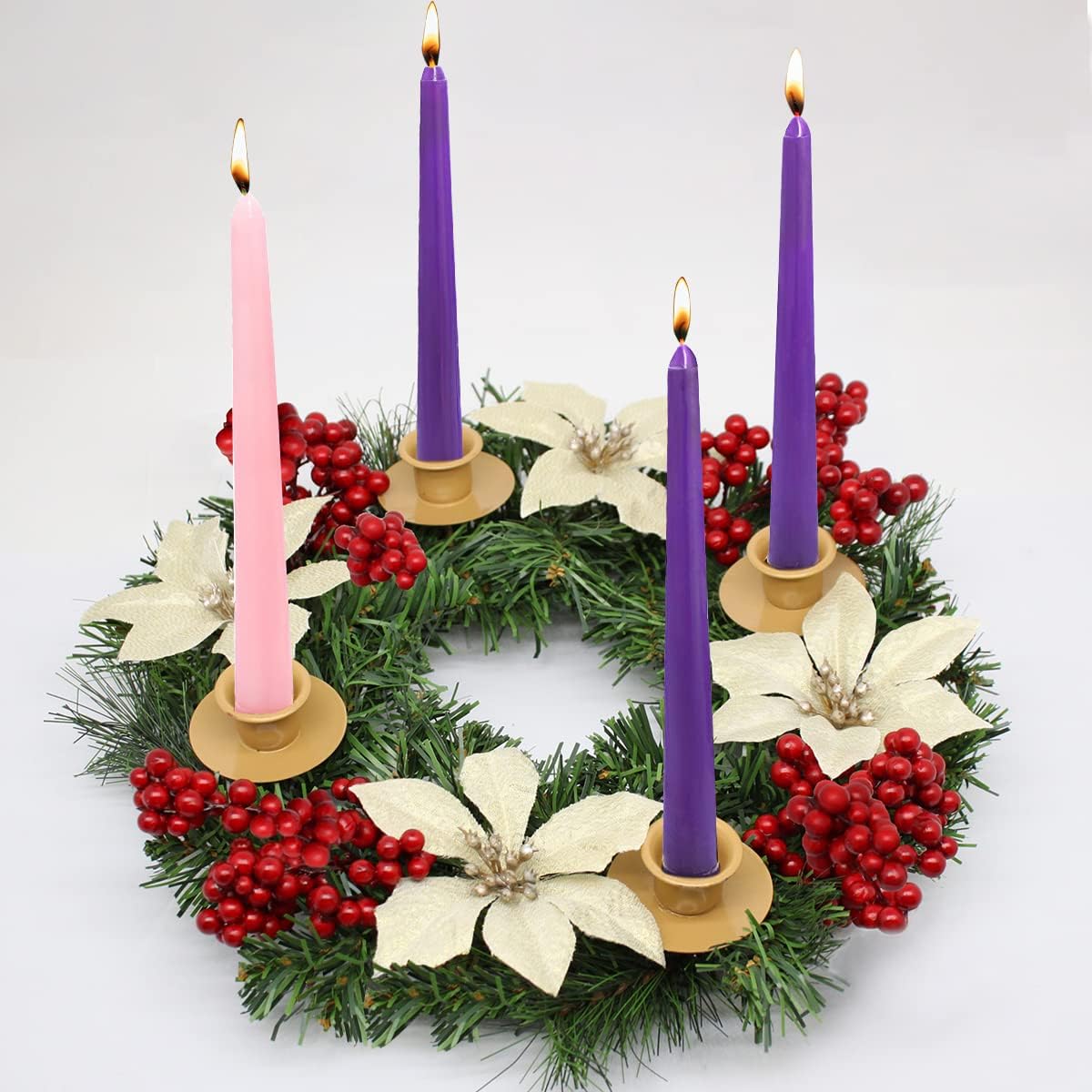 Amazon.com: UNICY Advent Wreath Candle Holder for Holiday Traditional ...