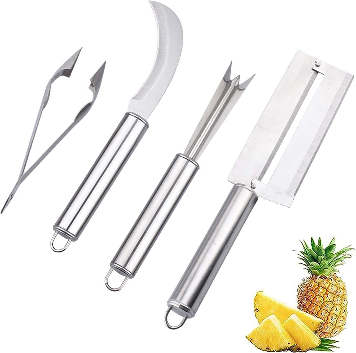 Amazon.com: UGpine 4Pcs Pineapple Peeler Remover Tool Stainless Steel ...
