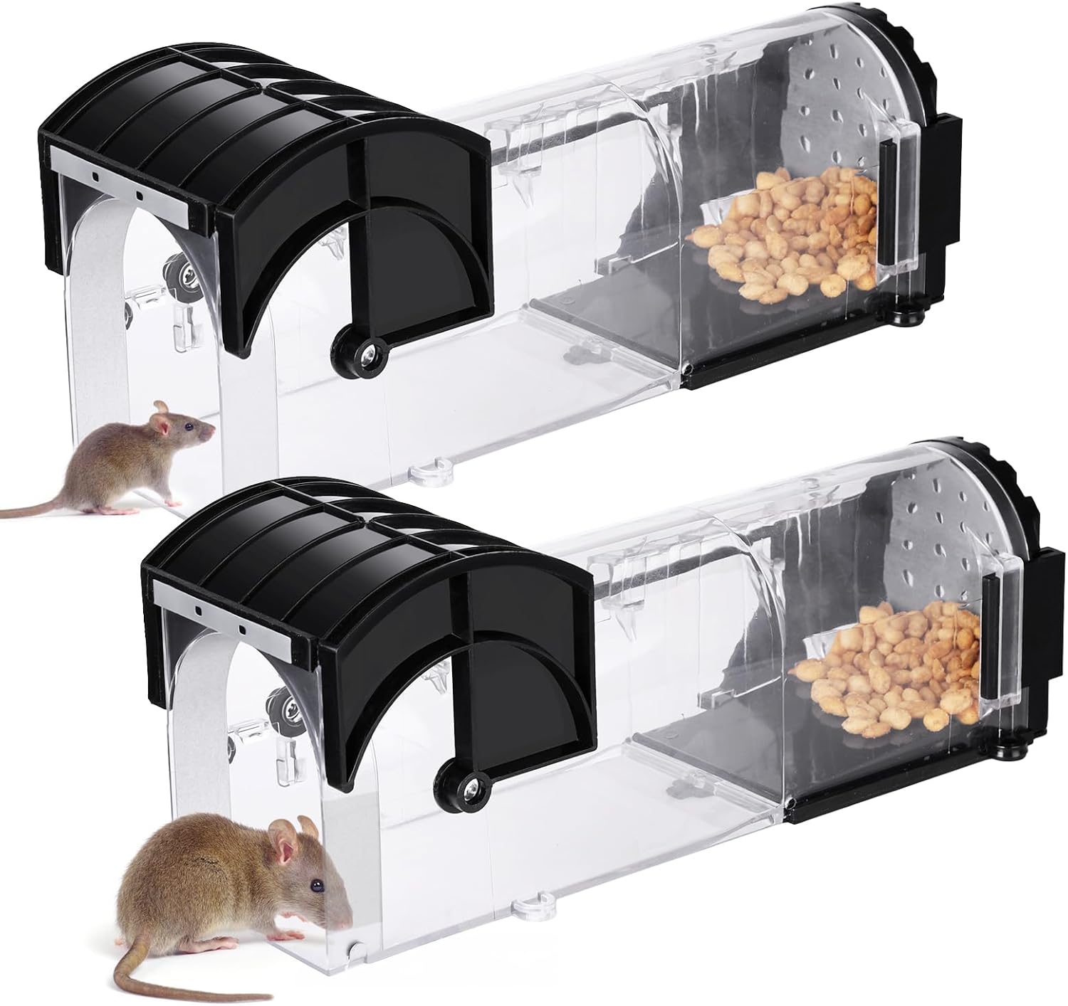 vsshe 2 Pack Mouse Trap, Humane Mouse Traps for Indoors Outdoors, Live ...