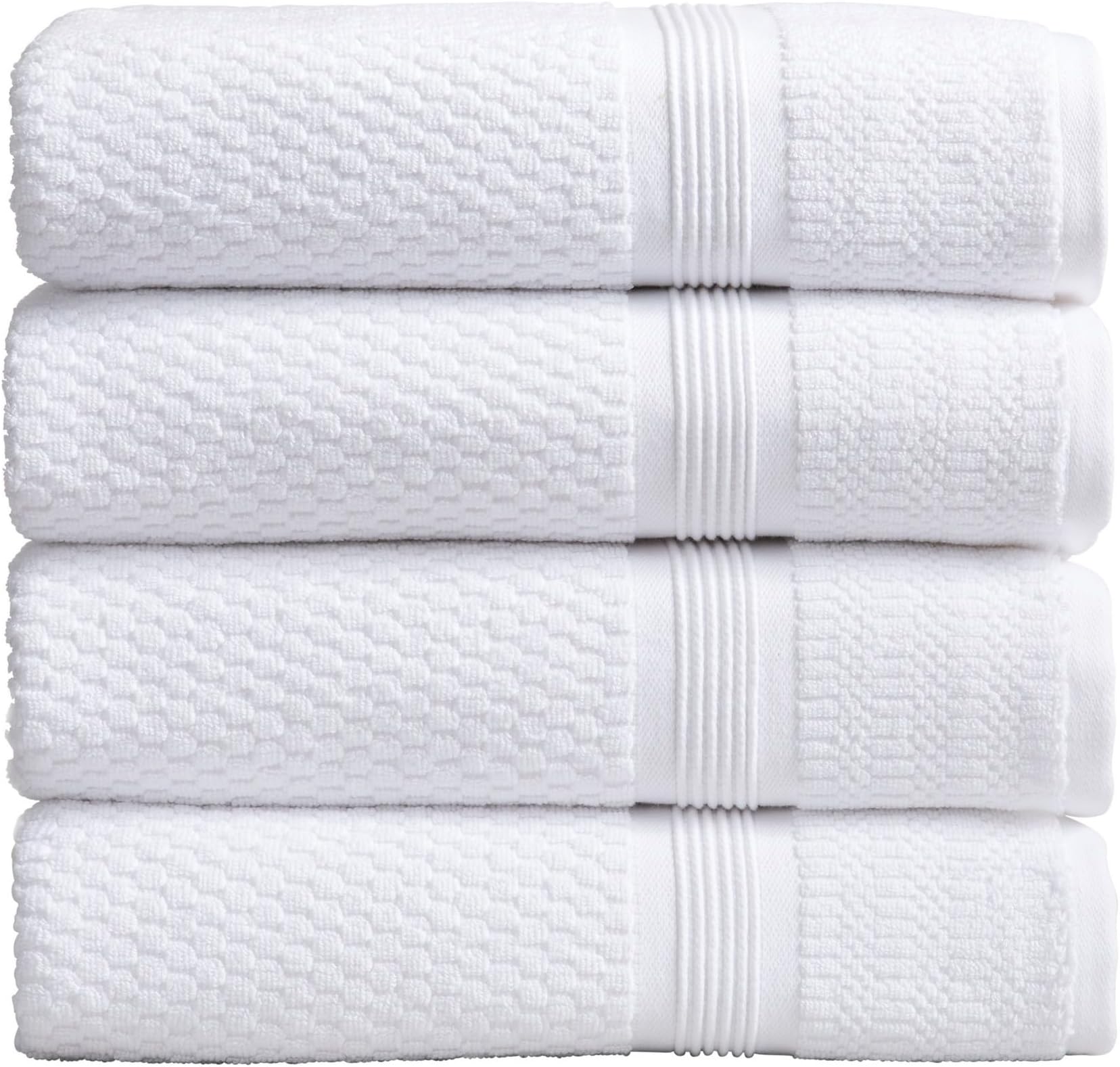 Amazon.com: Springtree Home 100% Cotton Bath Towel Set of 4 | Super ...