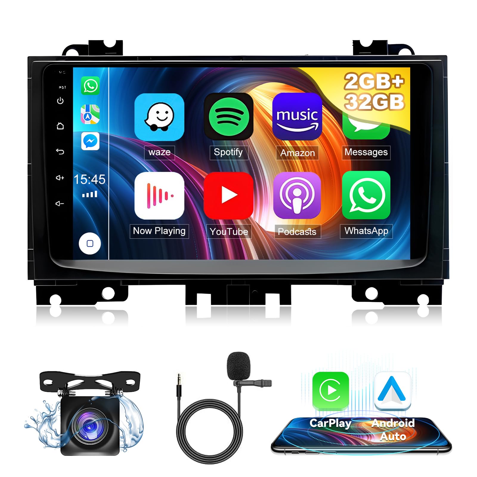 Amazon.com: Android 13.0 Double Din Car Stereo for Mercedes Benz ...