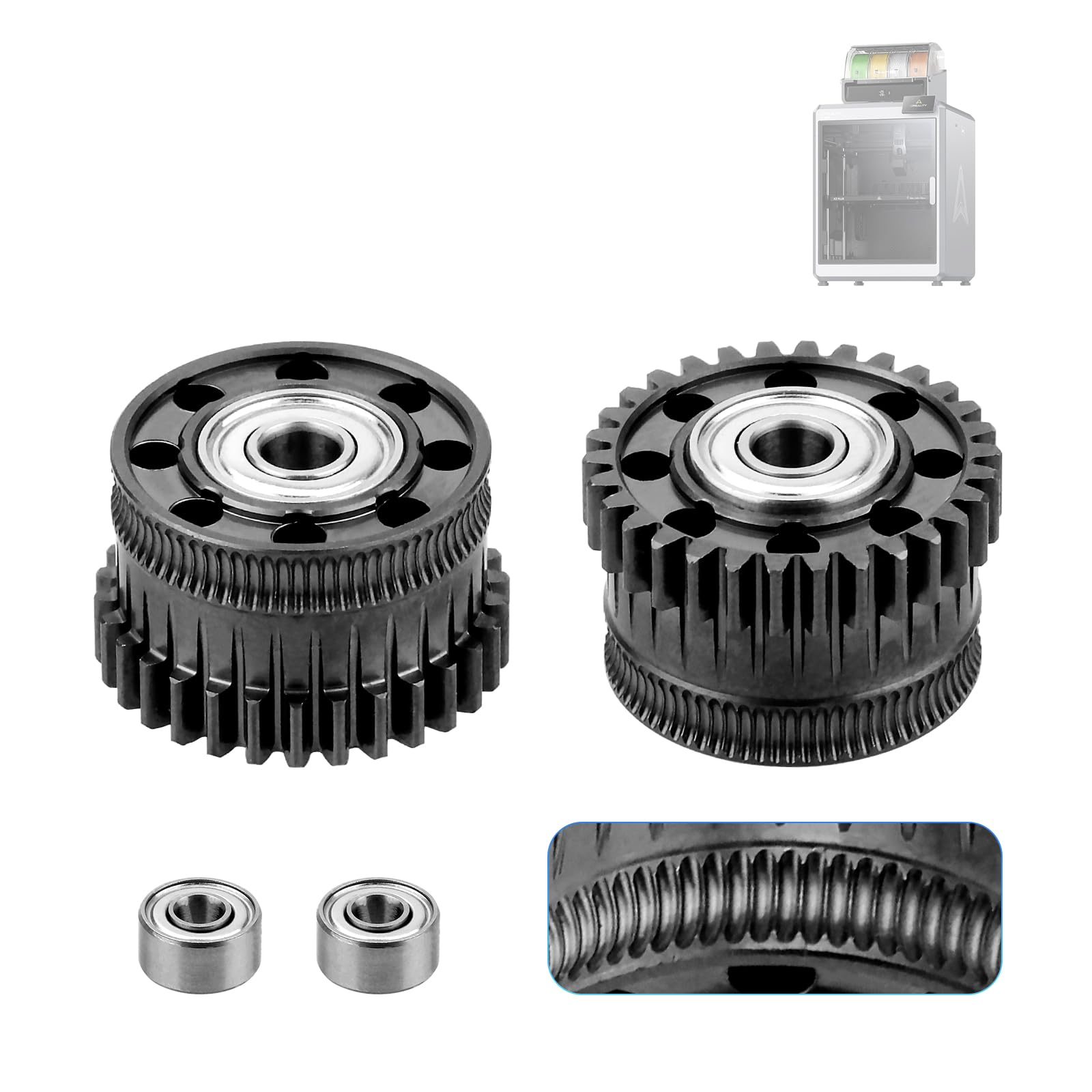 Creality K2 Extruder K2 Plus All-Metal Gold Extruder Gear Kit With DLC ...