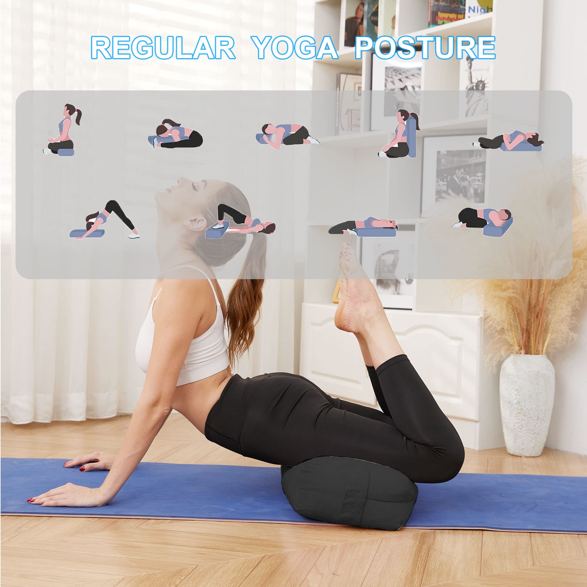 TokSay Yoga Bolster Pillow for Restorative Yoga - Meditation Pillow ...