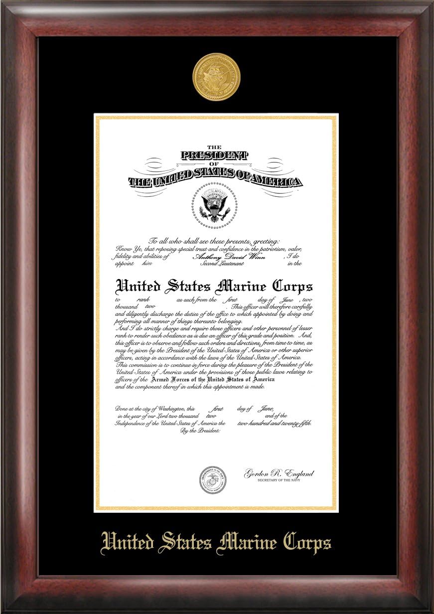 Amazon.com - Campus Images Patriot Marine Commission Frame Gold ...