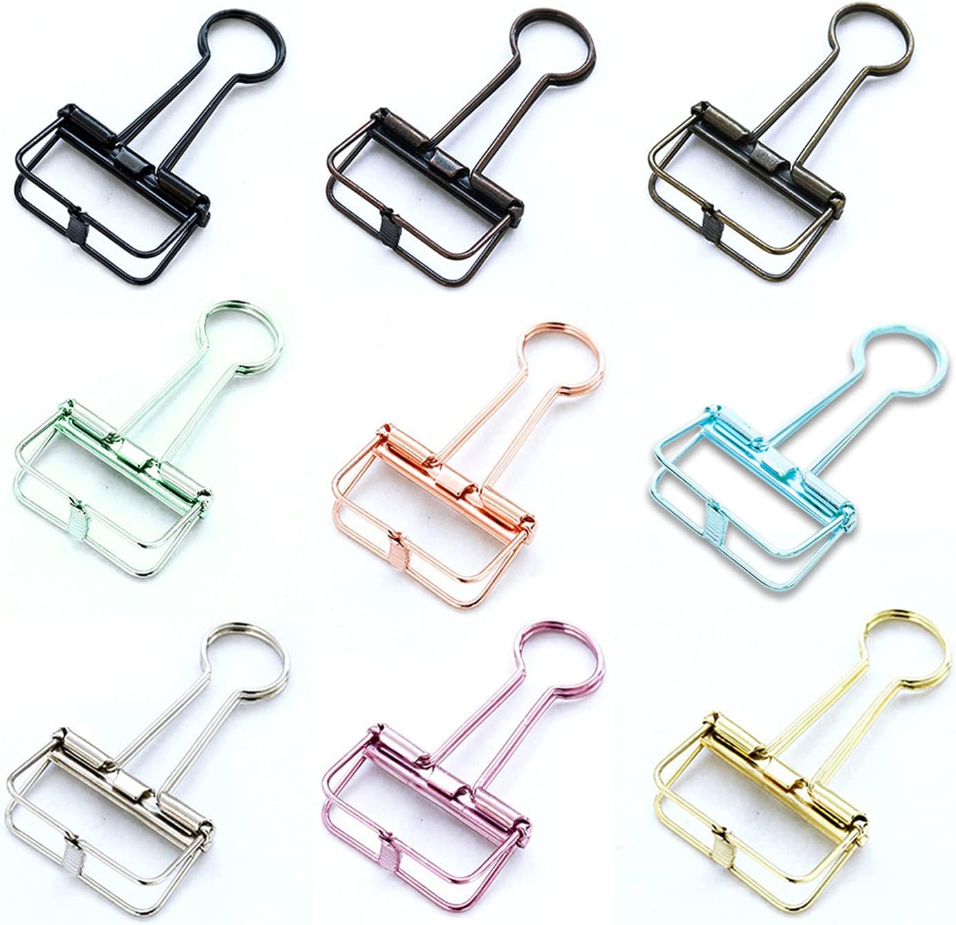10 Pieces Metal Skeleton Binder Clip Metal Wire Foldback Clip Hollow ...
