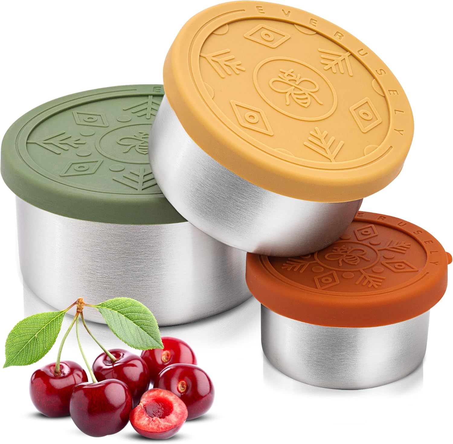 Amazon.com: Everusely Small Stainless Steel Containers with Lids ...