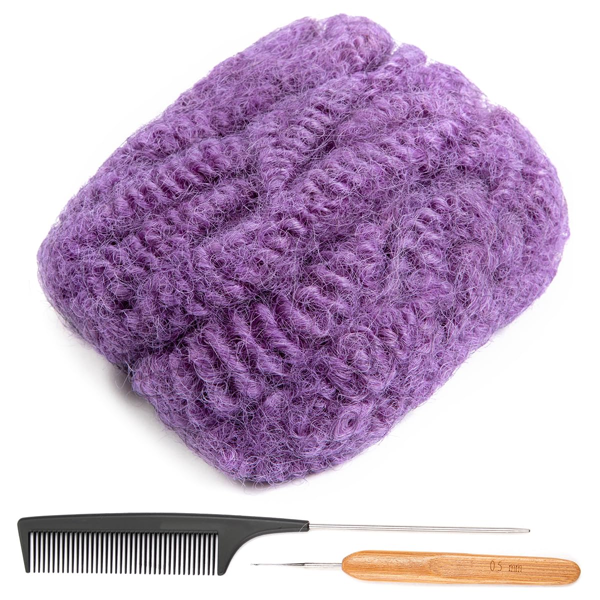 Amazon.com : DAIXI 6 Inch 50g Purple Color Afro Kinkys Bulk Human Hair ...