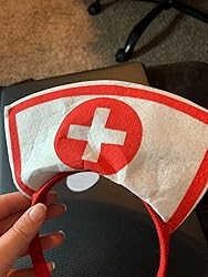 Amazon.com: BinaryABC Nurse Hat Headband with Red Cross,Halloween Party ...