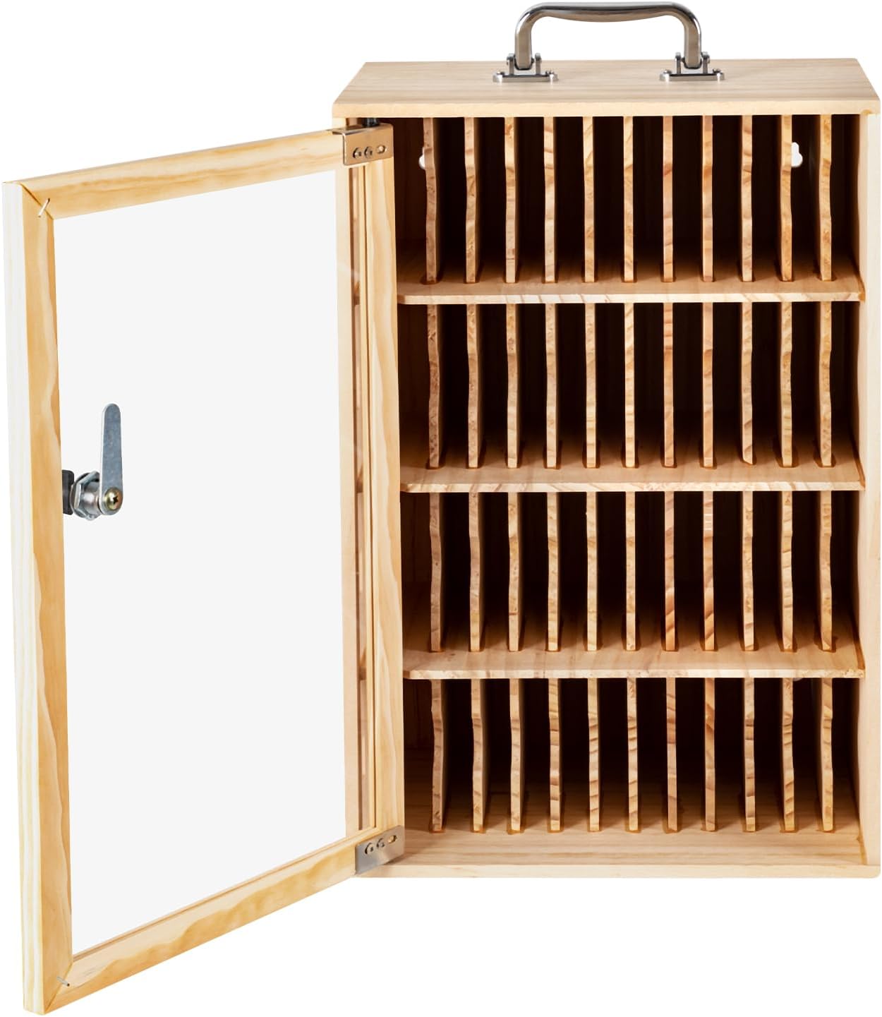 Amazon.com: 48 Slot Acrylic & Wooden Phone Locker Box - Lockable Cell ...