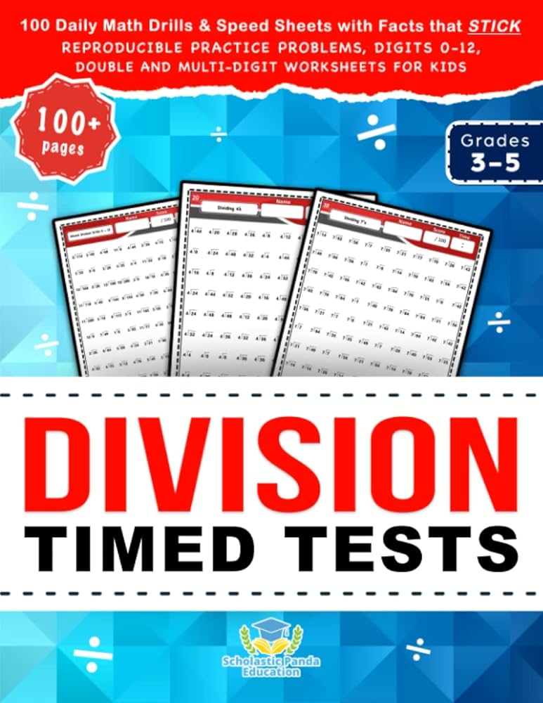 Division Timed Tests Worksheets