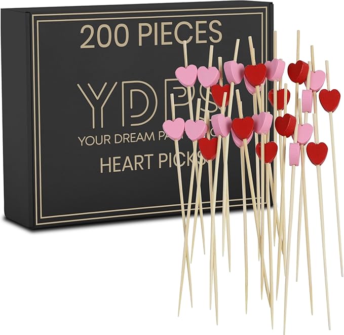 Amazon.com | Valentine Picks - Heart Toothpicks for Appetizers, Set of ...