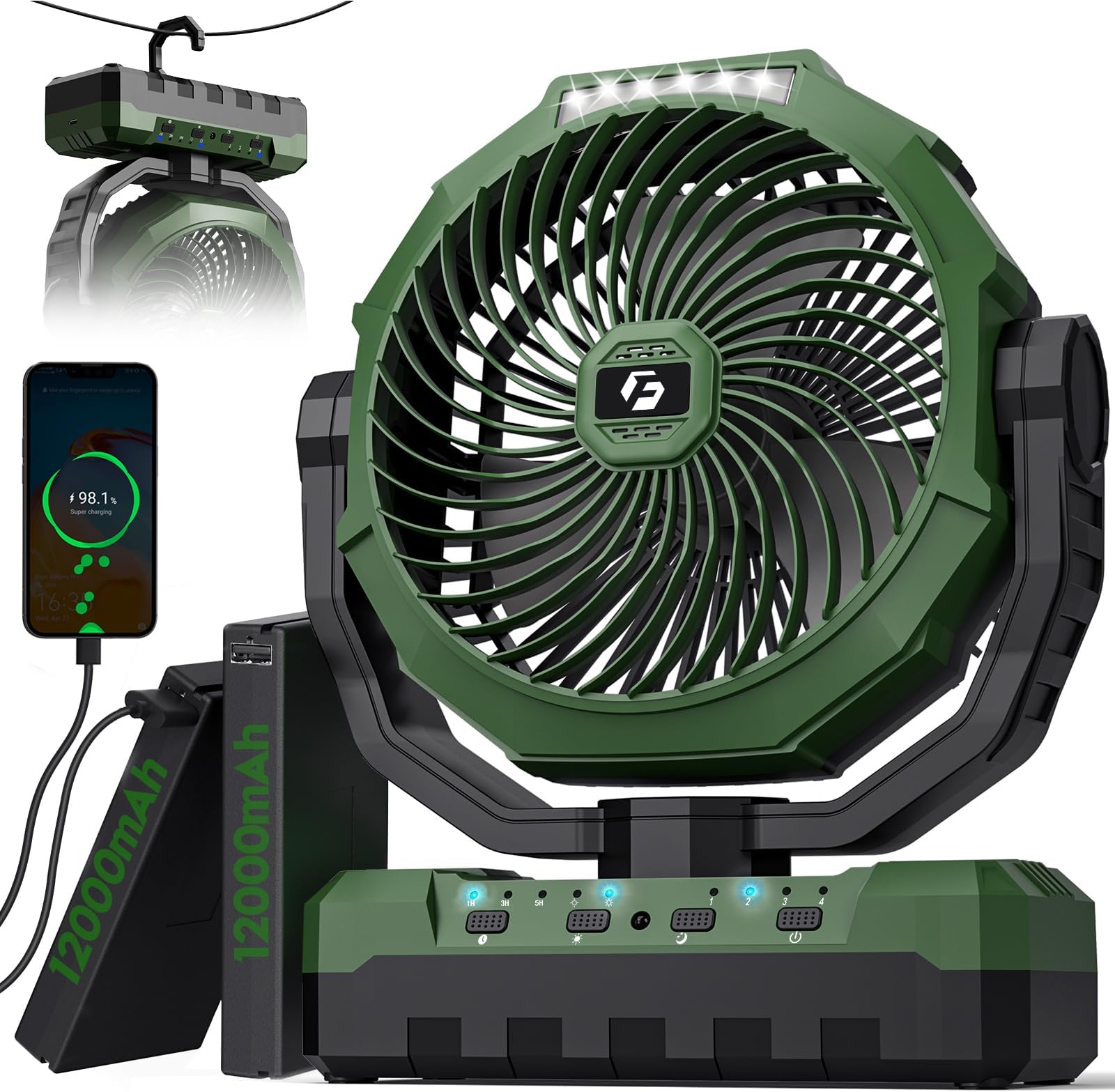 Amazon.com: Portable Fan Rechargeable, Cordless Battery Powered Fan ...