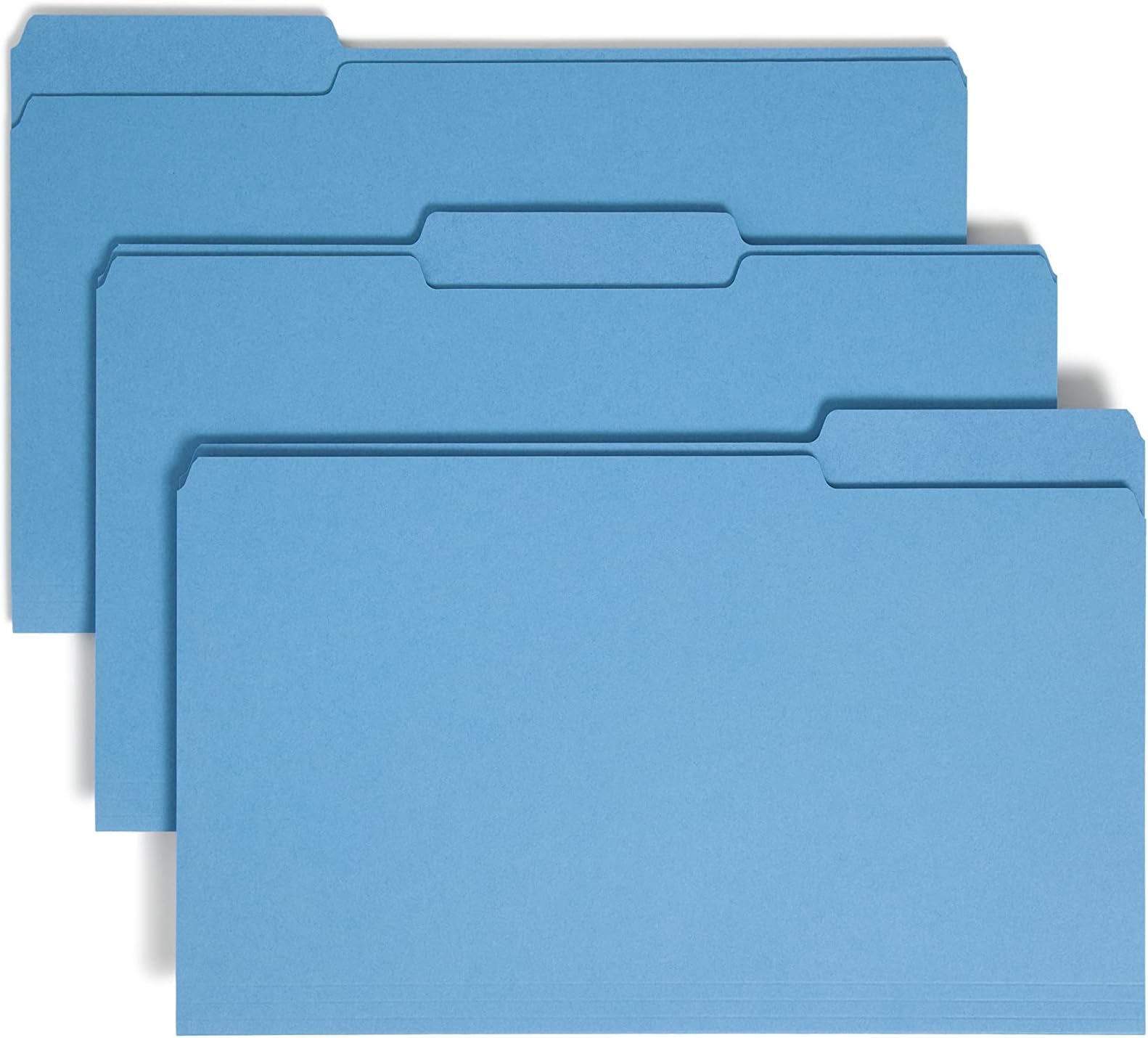 Amazon.com : Staples 224568 Colored Top-Tab File Folders 3 Tab Blue ...